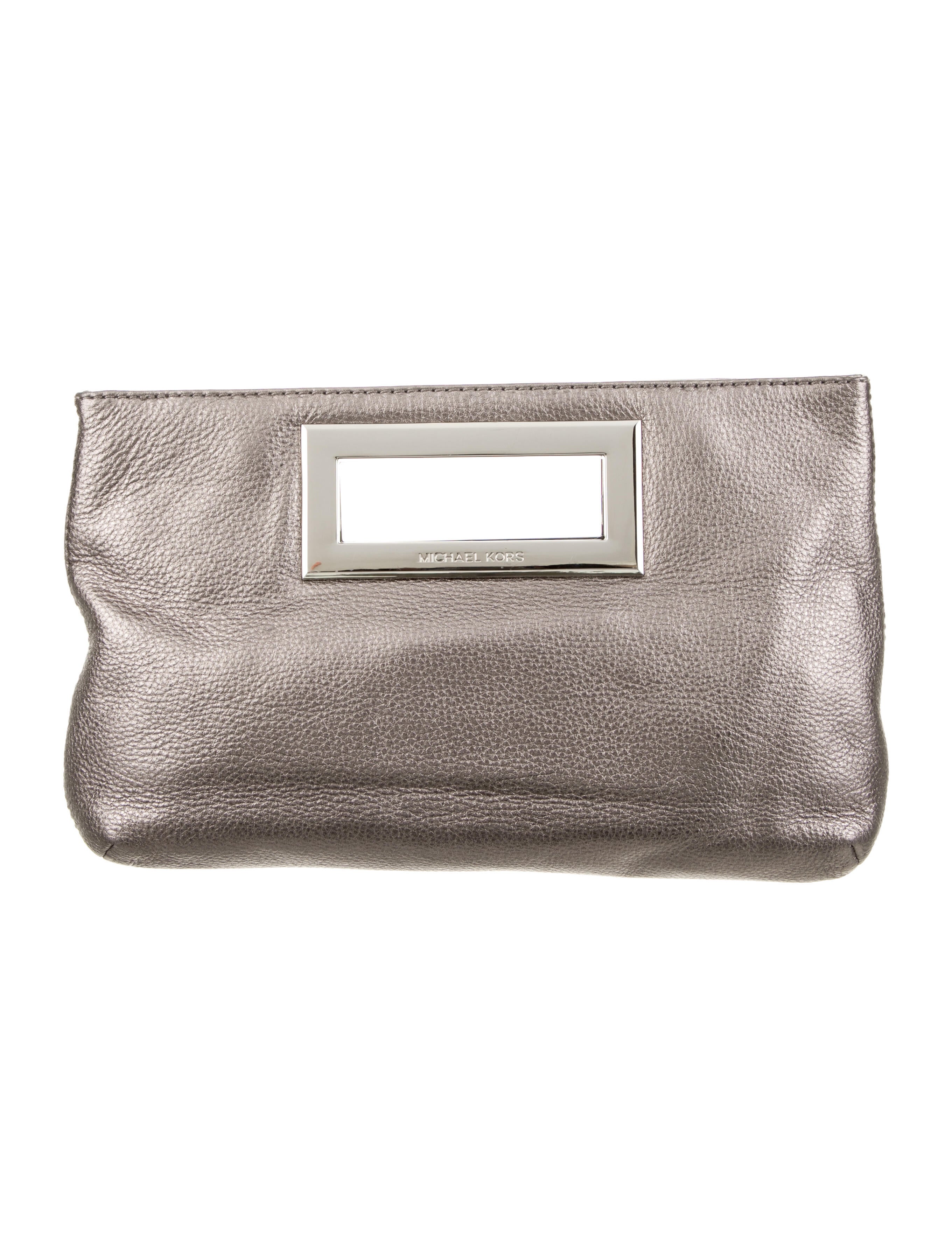 Michael Kors Leather Clutch - Metallic Clutches, Handbags - MIC208362 ...