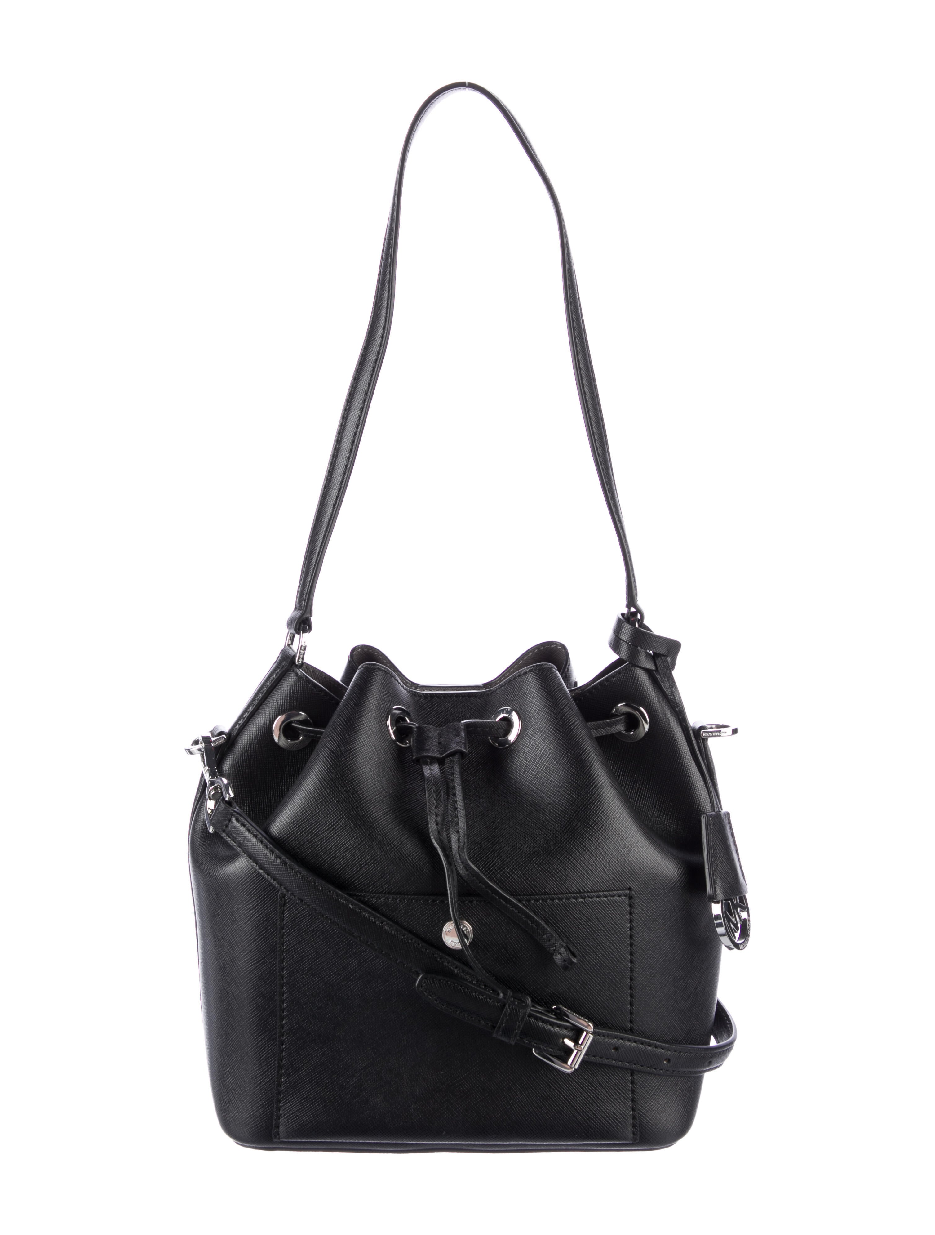 Michael Kors Saffiano Leather Bucket Bag - Black Bucket Bags, Handbags ...
