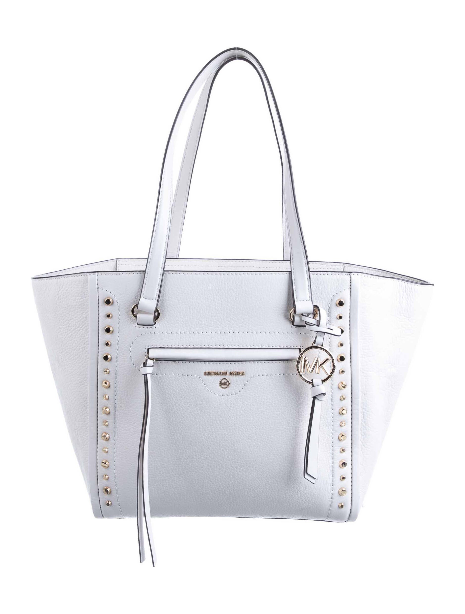 Michael Kors Studded Leather Tote Bag - White Totes, Handbags ...