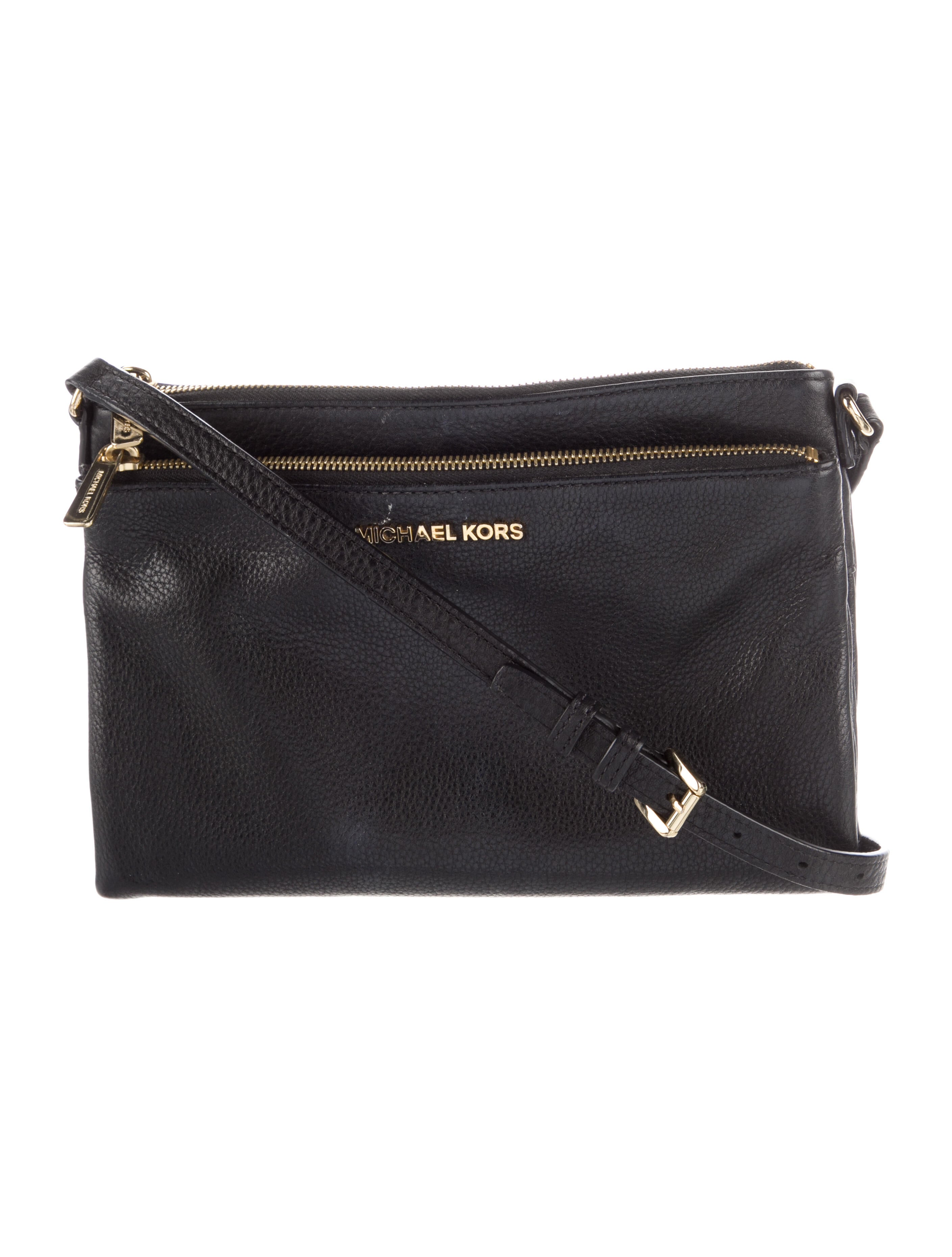 Michael Kors Grained Leather Crossbody Bag - Black Crossbody Bags ...