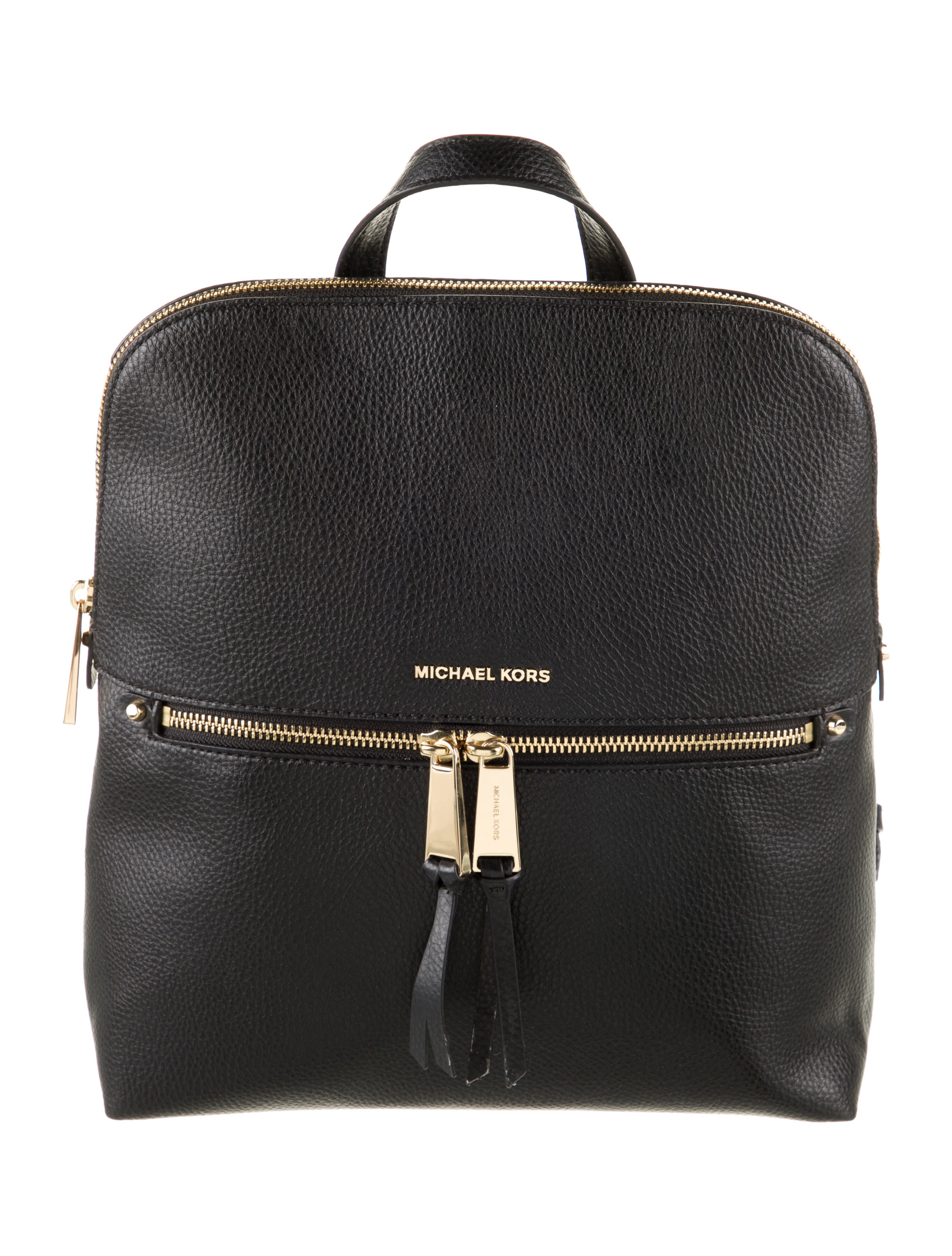 Michael Kors Grained Leather Backpack - Black Backpacks, Handbags ...
