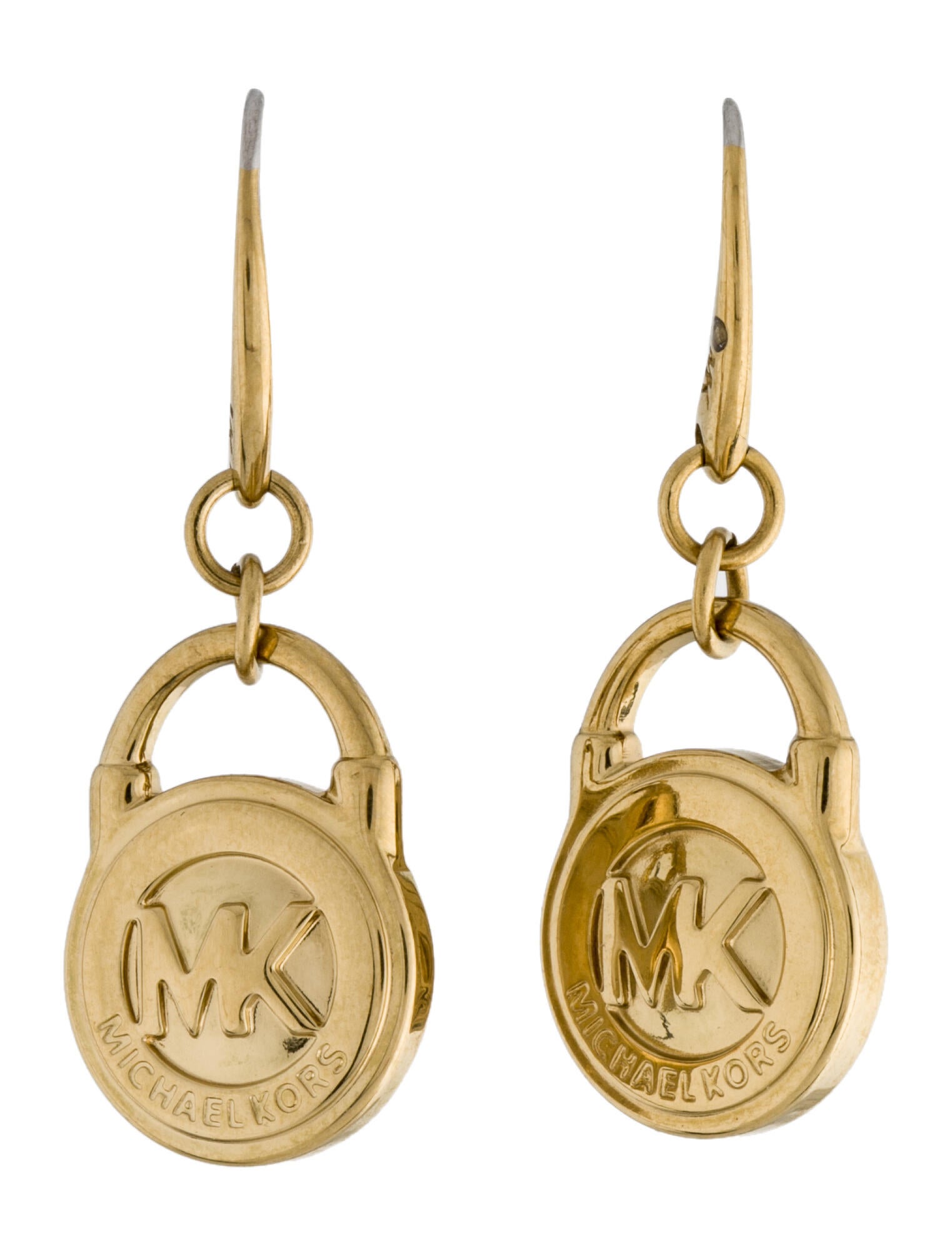 Michael Kors Logo Lock Drop Earrings - Gold-Tone Metal Drop, Earrings ...