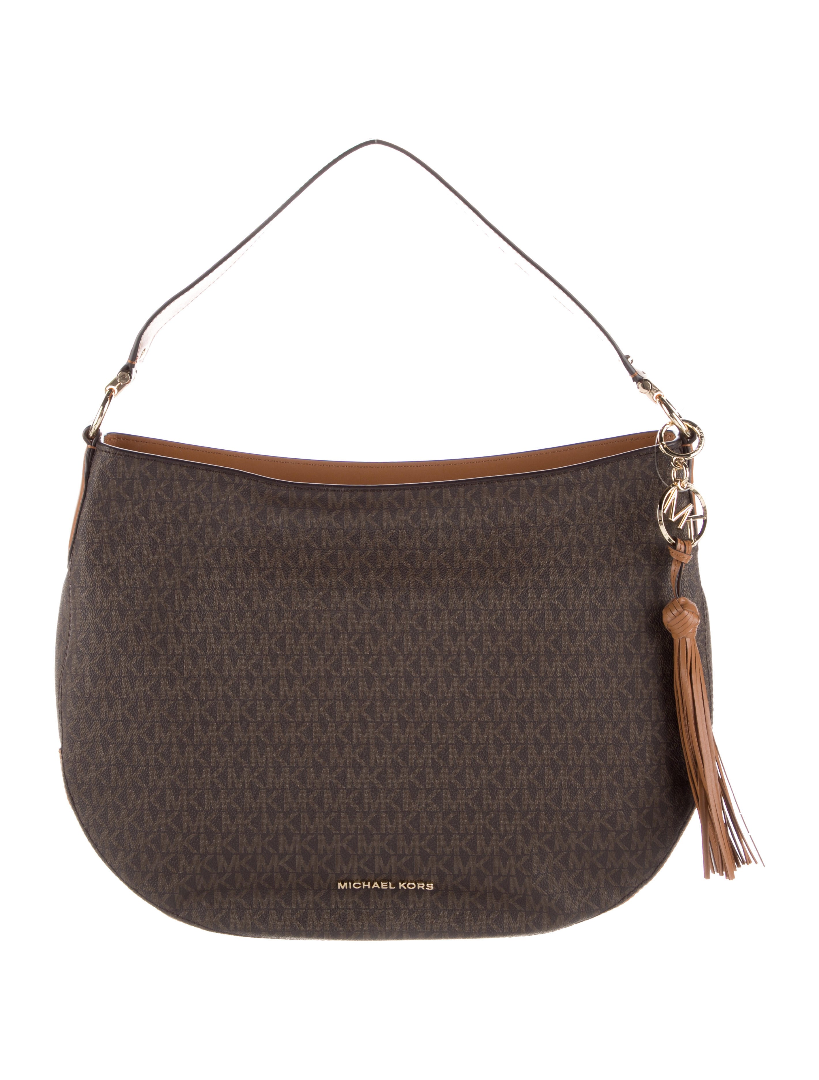 Michael Kors Coated Canvas Leather Trimmed Hobo w/Tags - Brown Hobos ...