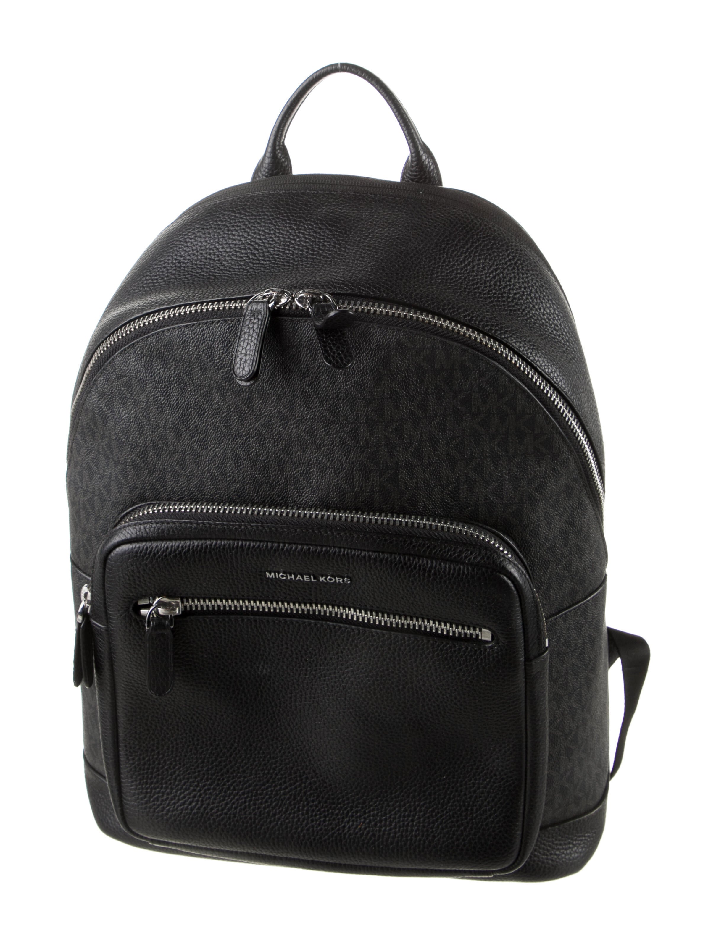 Michael Kors Leather Trim Coated Canvas Backpack - Black Backpacks ...