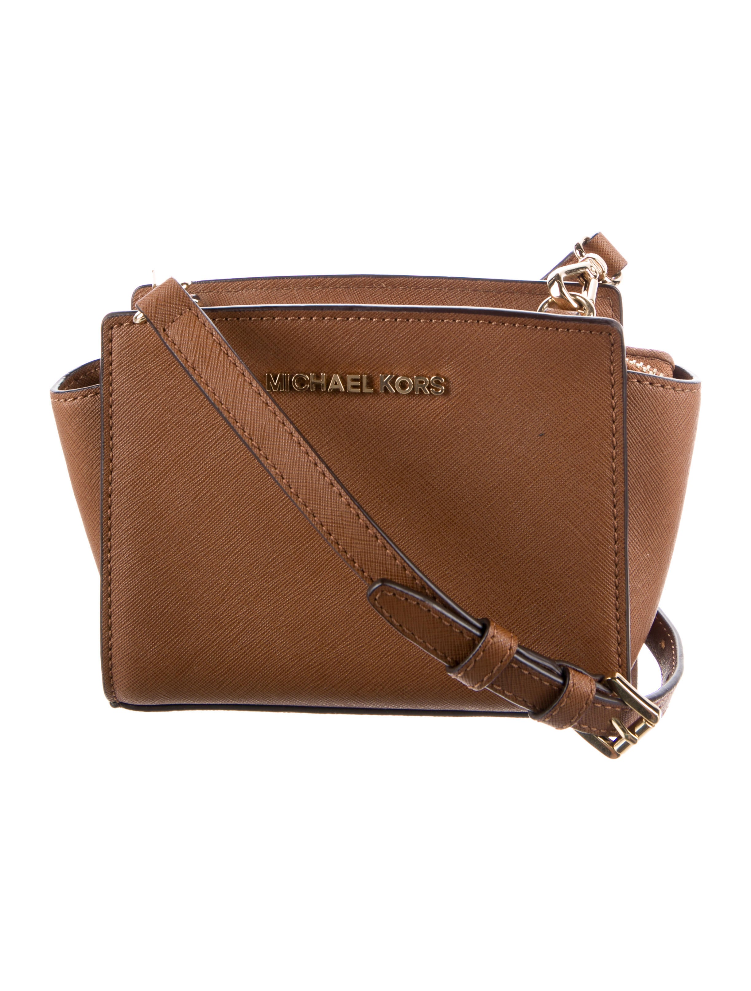 Michael Kors Saffiano Leather Crossbody Bag - Brown Crossbody Bags ...