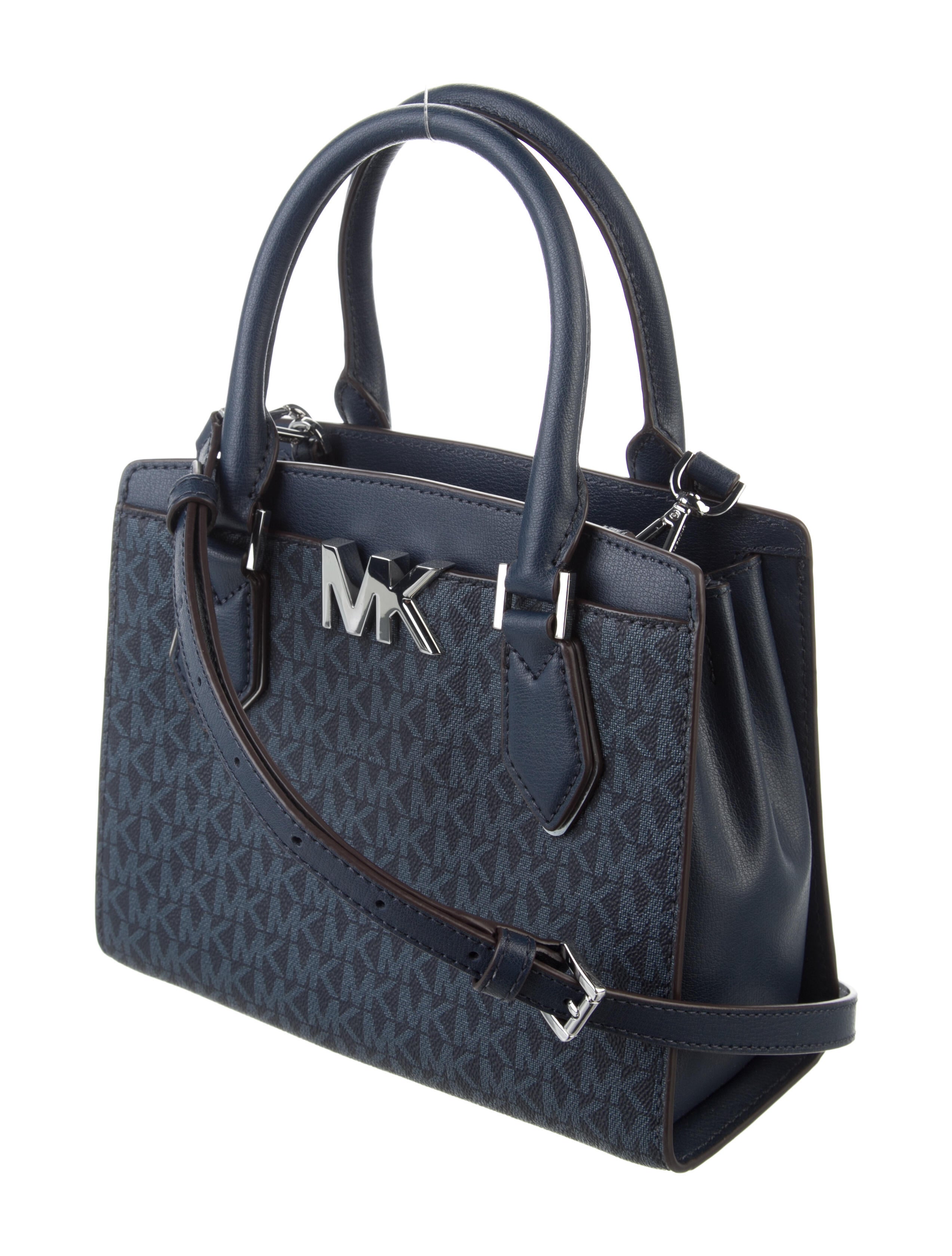 Michael Michael Kors Leather Trim Coated Canvas Handle Bag - Brown ...