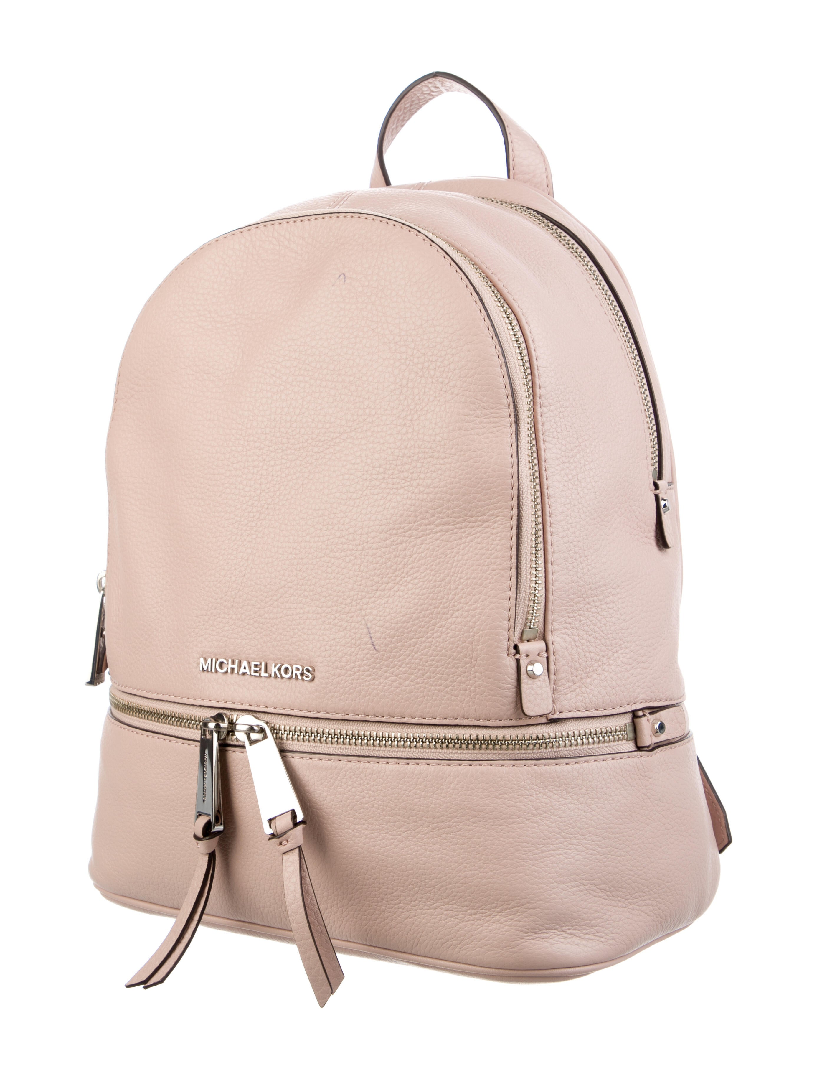 Michael Kors Rhea Zip Leather Backpack - Pink Backpacks, Handbags ...
