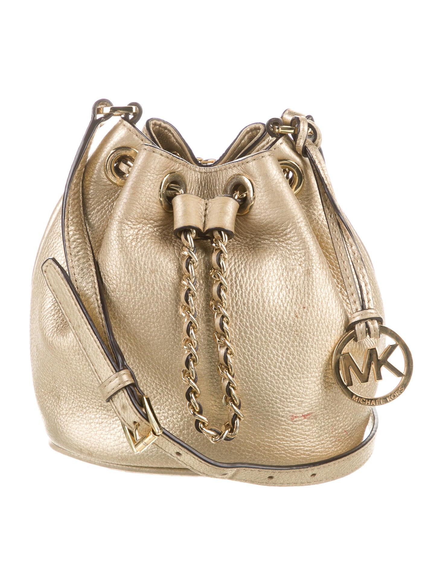 Michael Kors Chain-Linked Bucket Bag - Gold Bucket Bags, Handbags ...