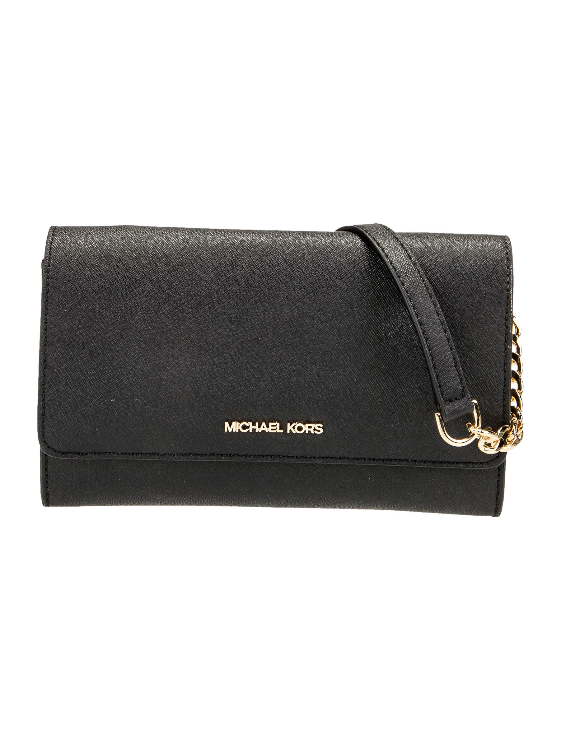 Michael Kors Leather Chain Link Crossbody - Black Crossbody Bags ...