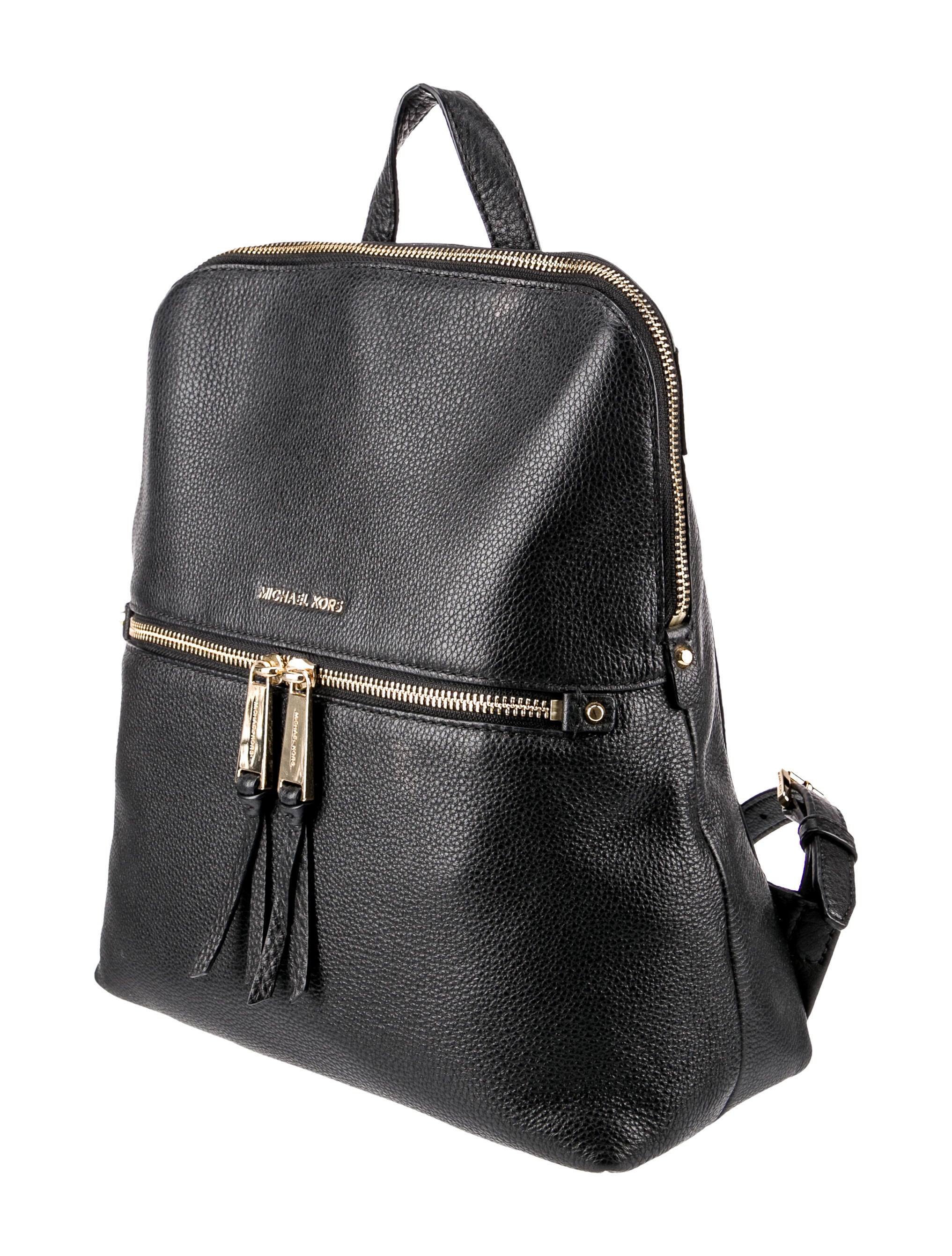 Michael Michael Kors Monogram Rhea Slim Backpack - Black Backpacks ...