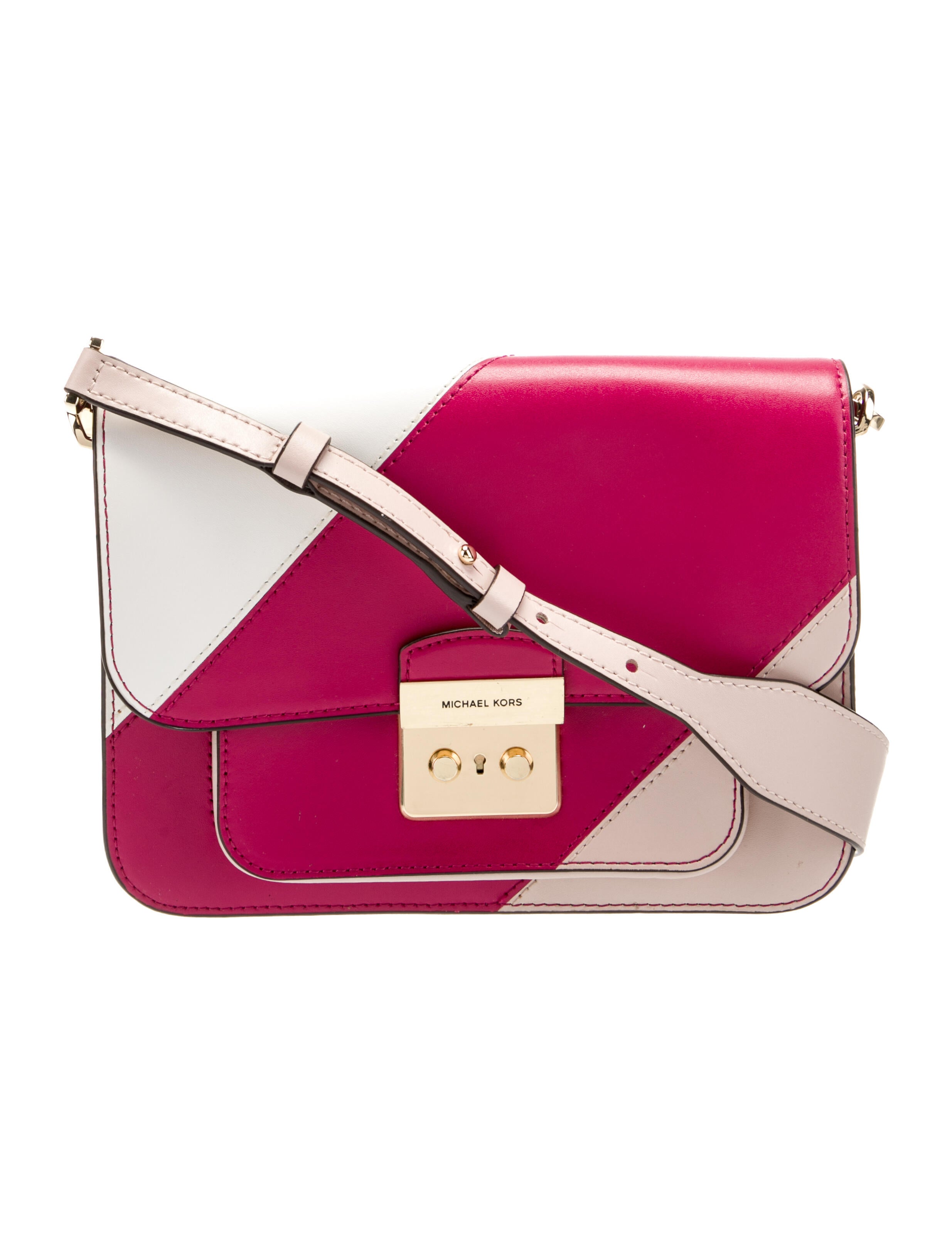 Michael Kors Tricolor Leather Shoulder Bag - Pink Shoulder Bags ...