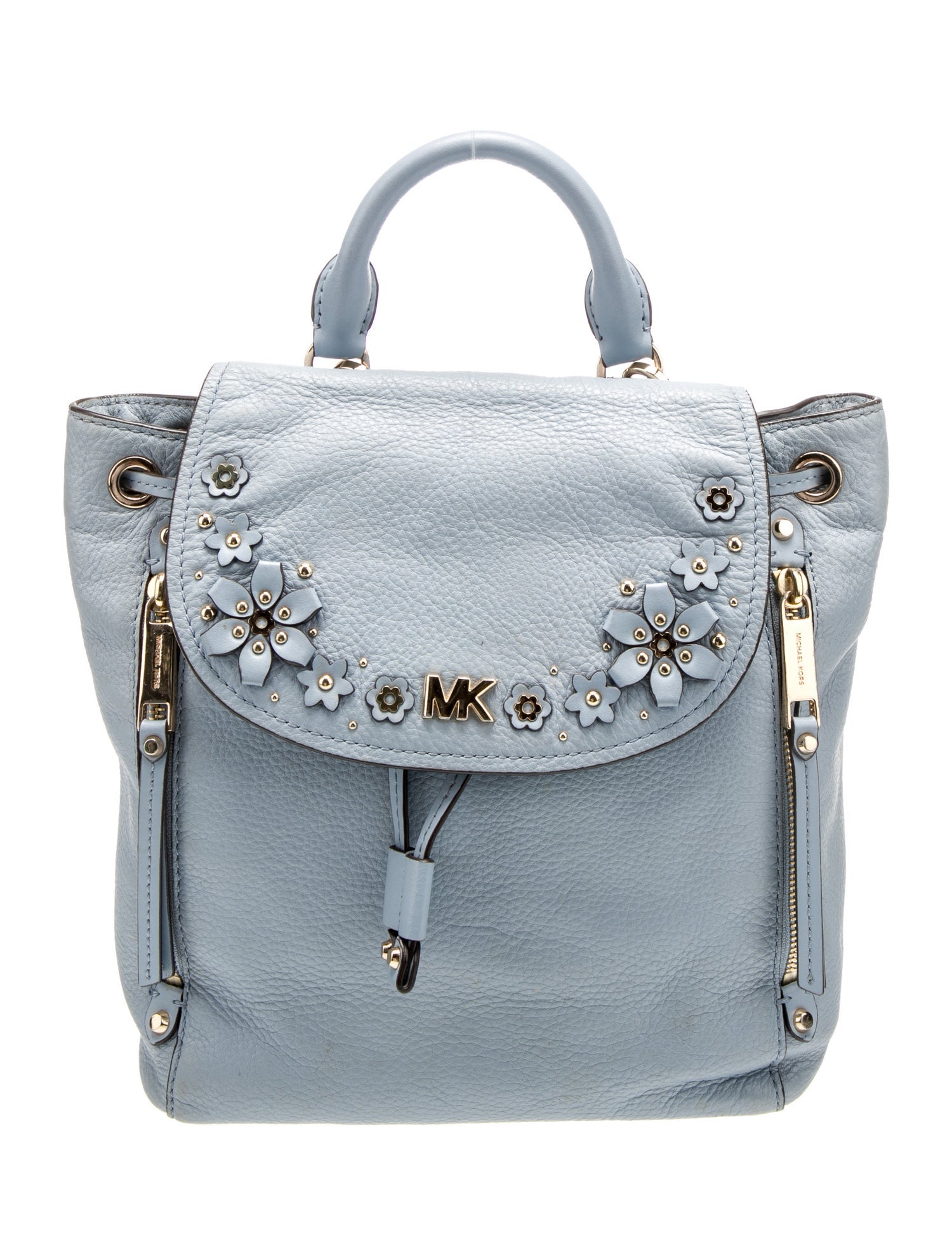 Michael Kors Leather Embellished Backpack - Blue Backpacks, Handbags ...