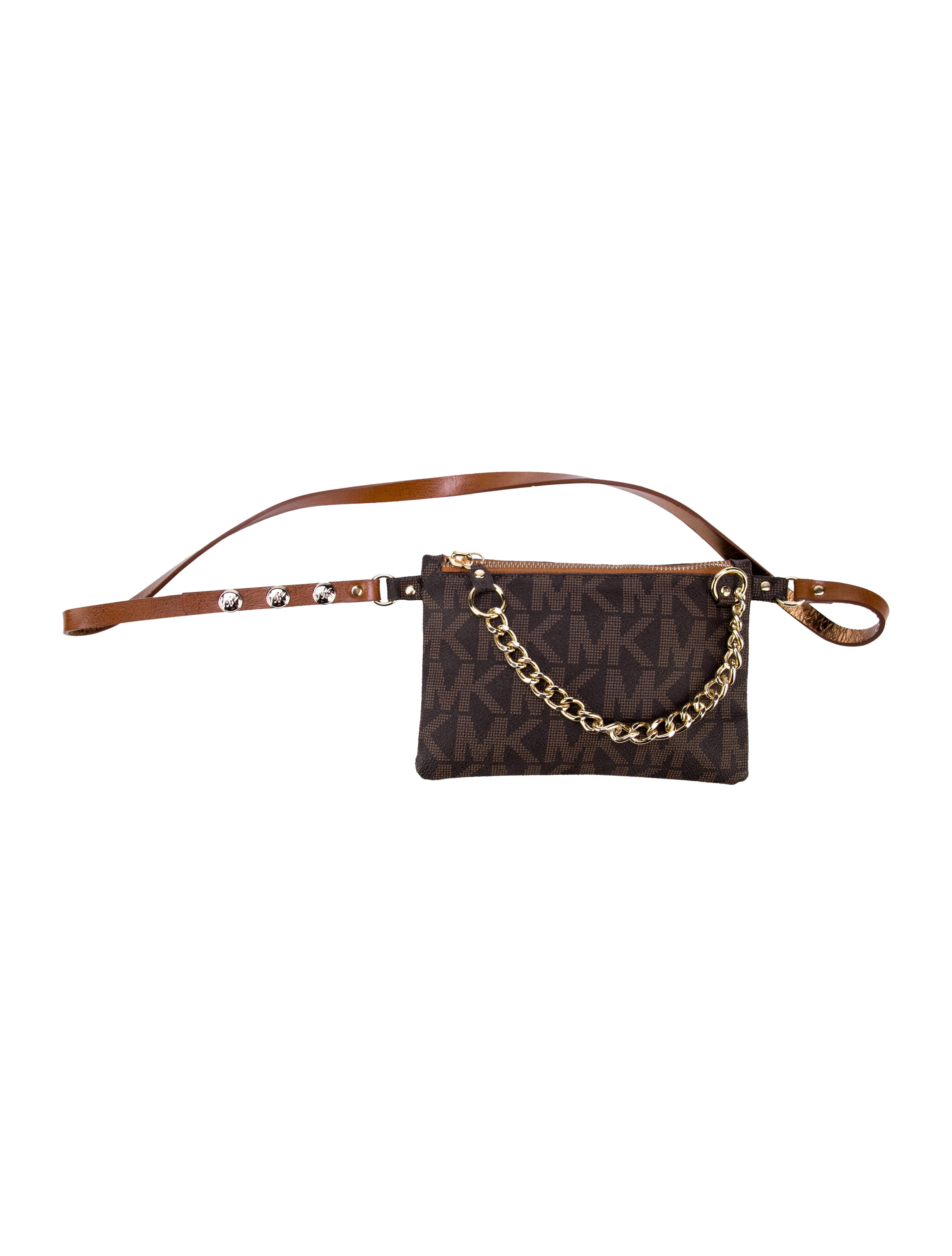 Michael Michael Kors Pattern Print Chain Link Accent Waist Bag - Brown ...