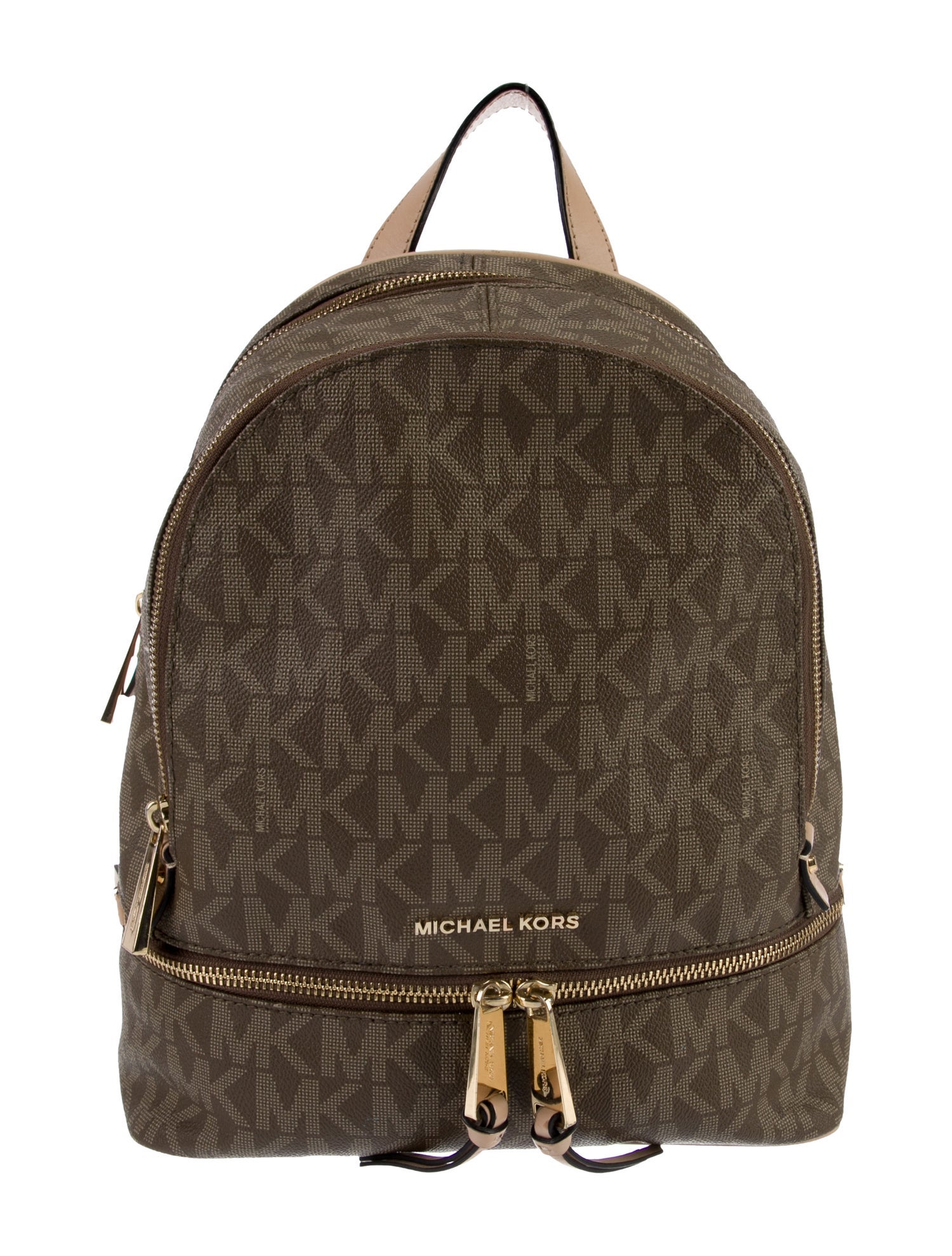 Michael Kors Patterned Canvas Backpack - Brown Backpacks, Handbags ...