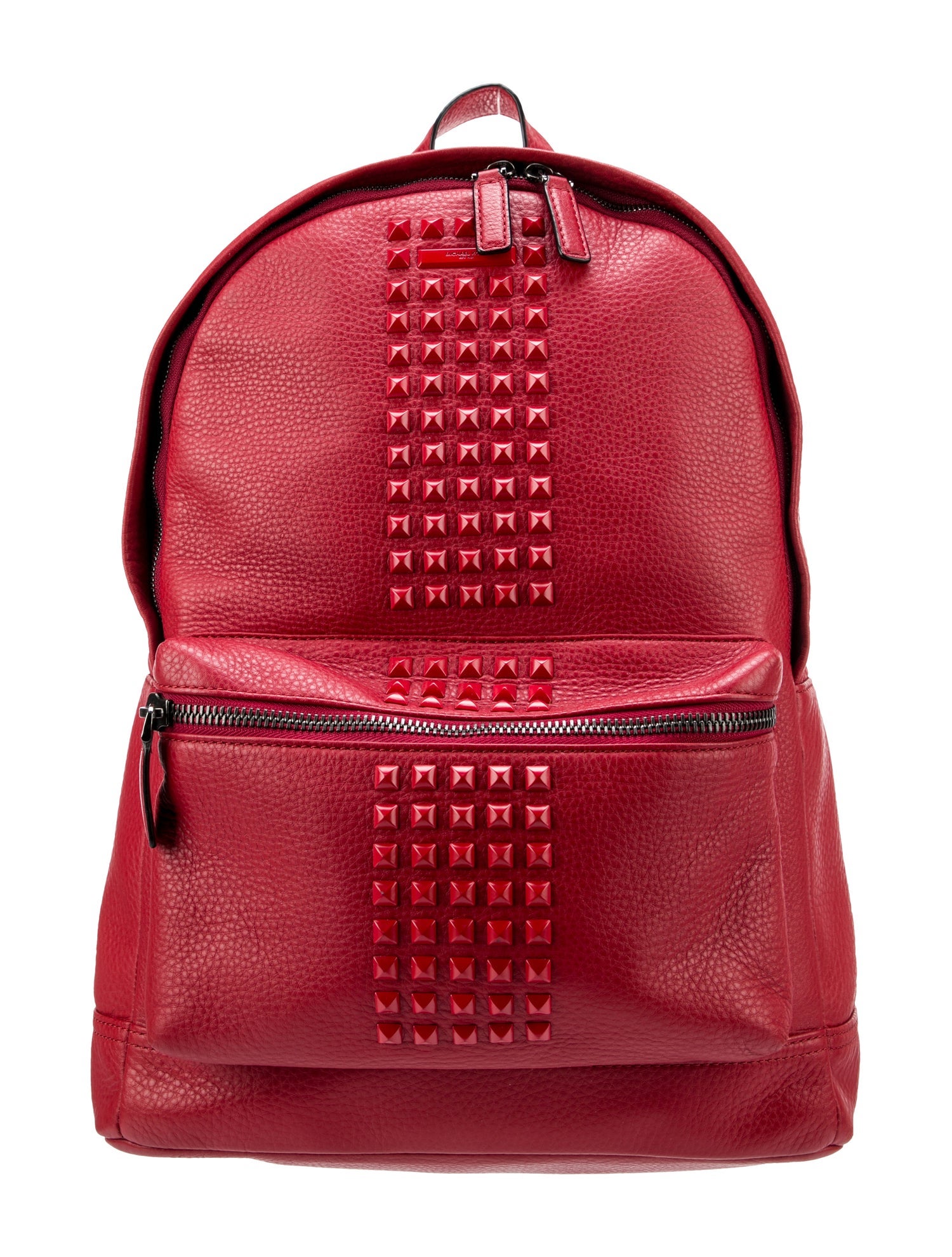 Michael Kors Studded Leather Backpack - Red Backpacks, Handbags ...