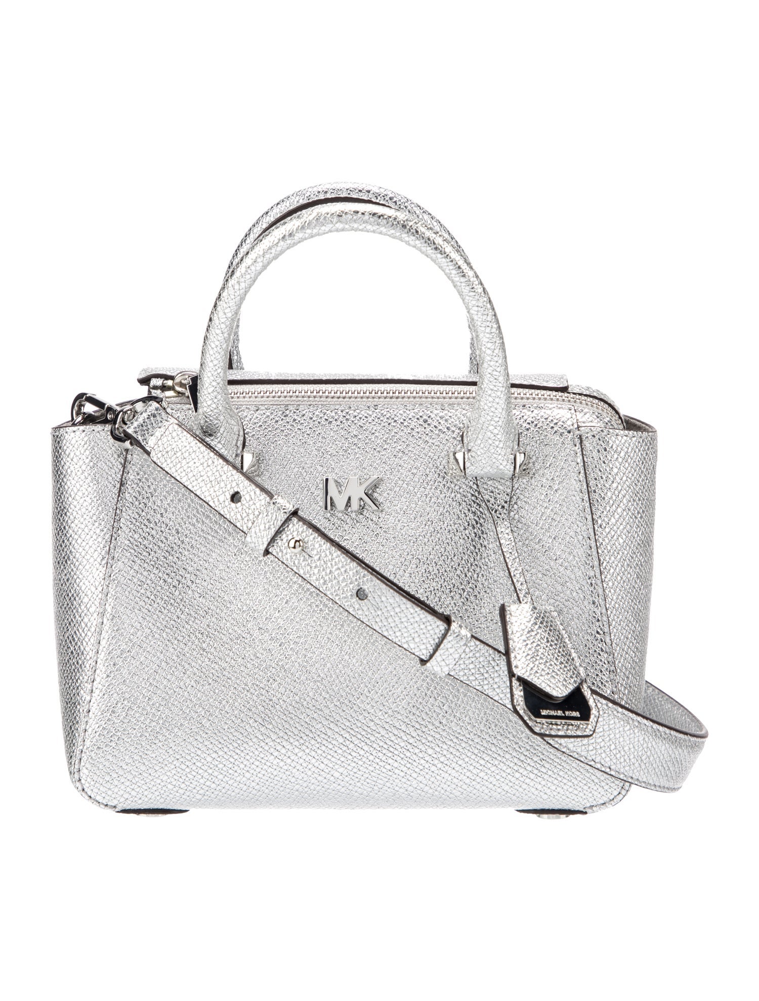 Michael Kors Leather Top Handle Bag w/ Tags - Metallic Handle Bags ...