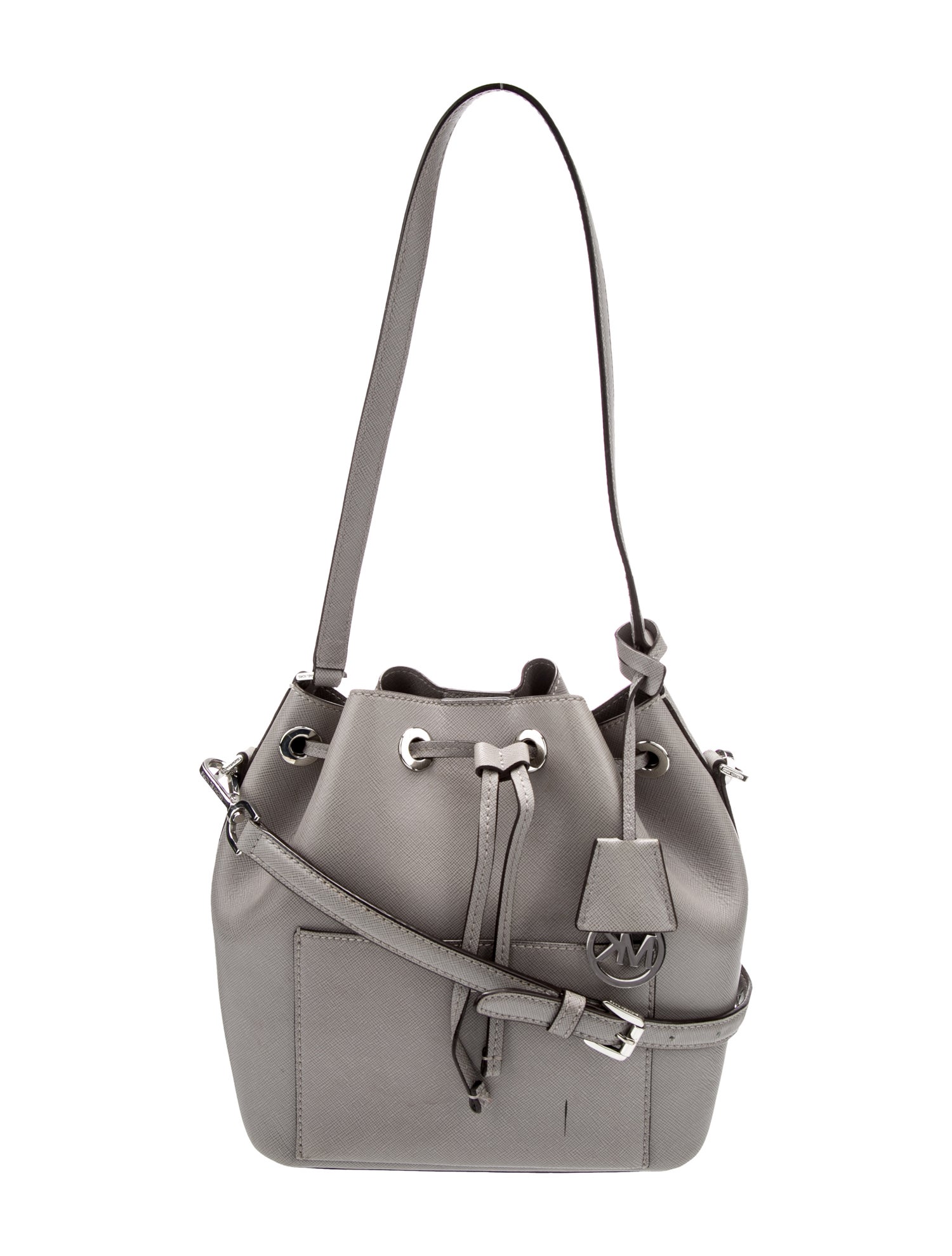 Michael Kors Leather Bucket Bag - Grey Bucket Bags, Handbags ...