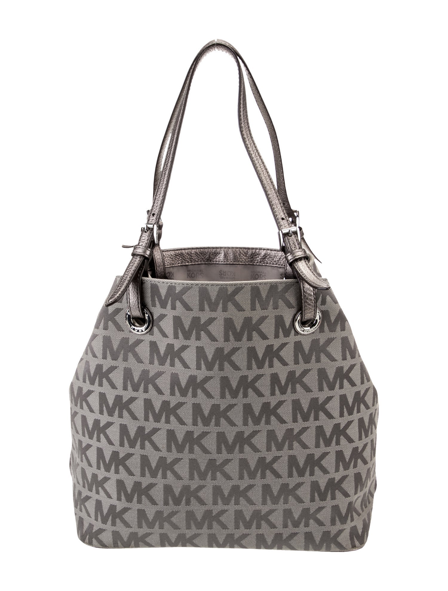 Michael Kors Canvas Patterned Shoulder Bag - Grey Shoulder Bags ...