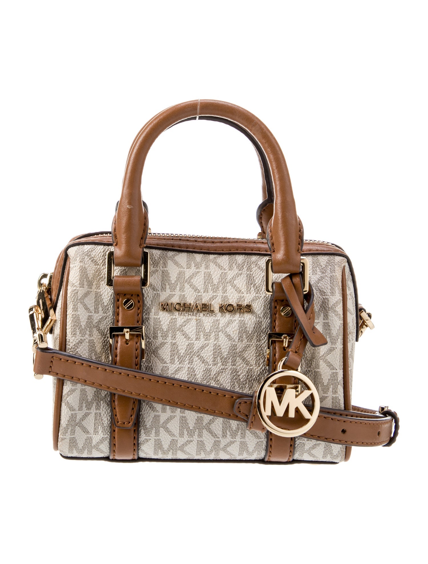Michael Kors Leather Trim Coated Canvas Mini Bag - Neutrals Mini Bags ...