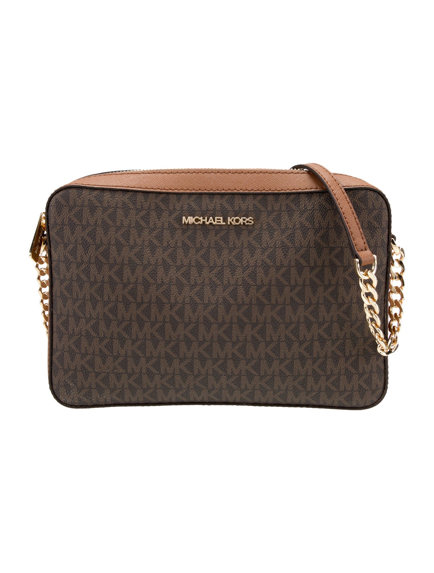 Michael Kors Coated Canvas Crossbody Bag - Brown Crossbody Bags ...