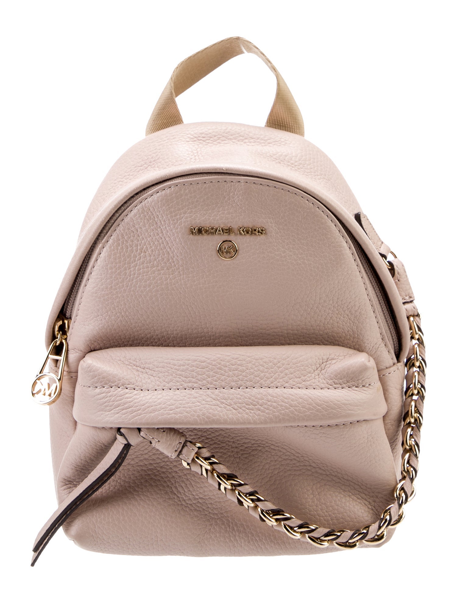 Michael Kors Chain-Link Leather Backpack - Pink Backpacks, Handbags ...