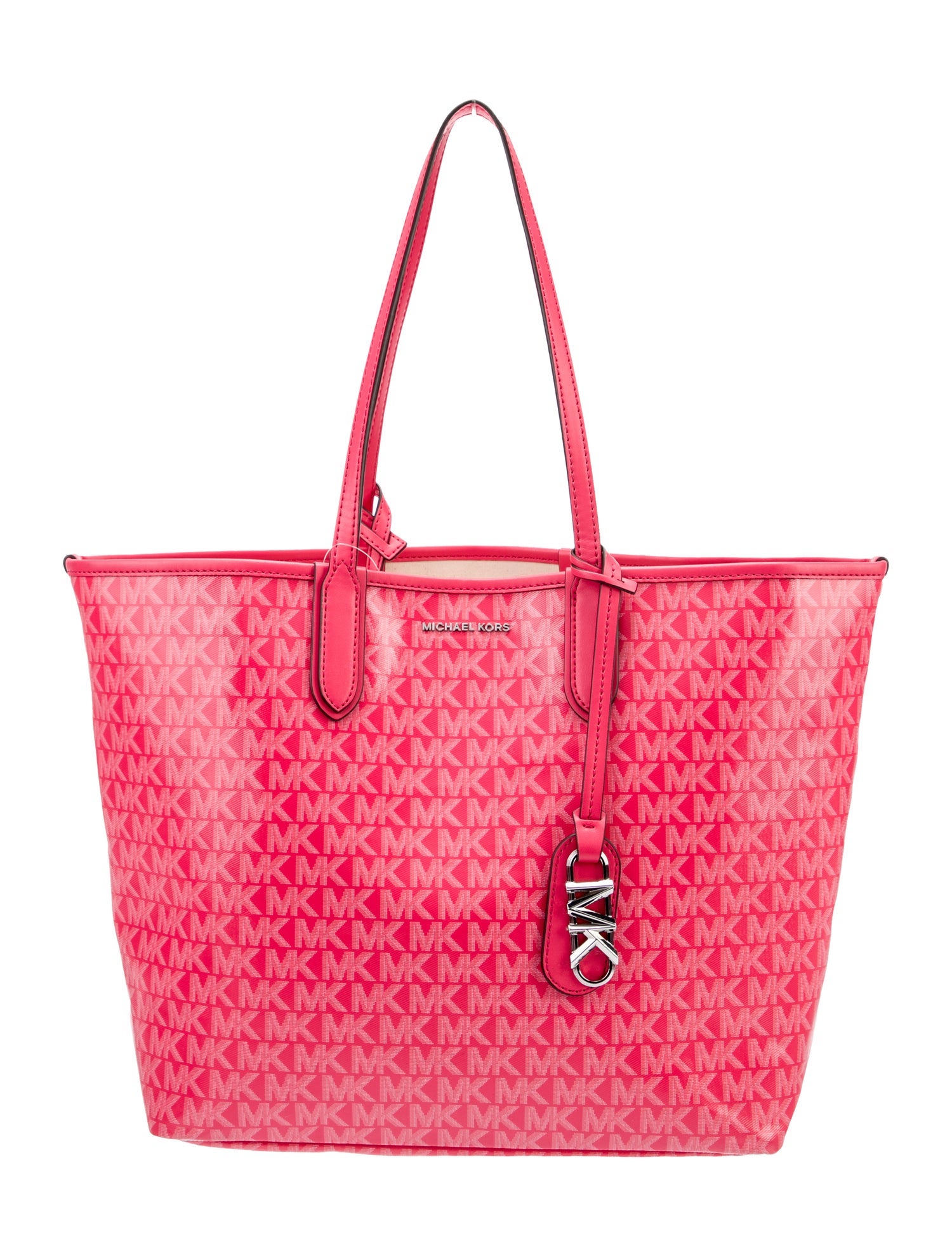 Michael Kors Patterned Leather-trimmed Tote - Pink Totes, Handbags ...
