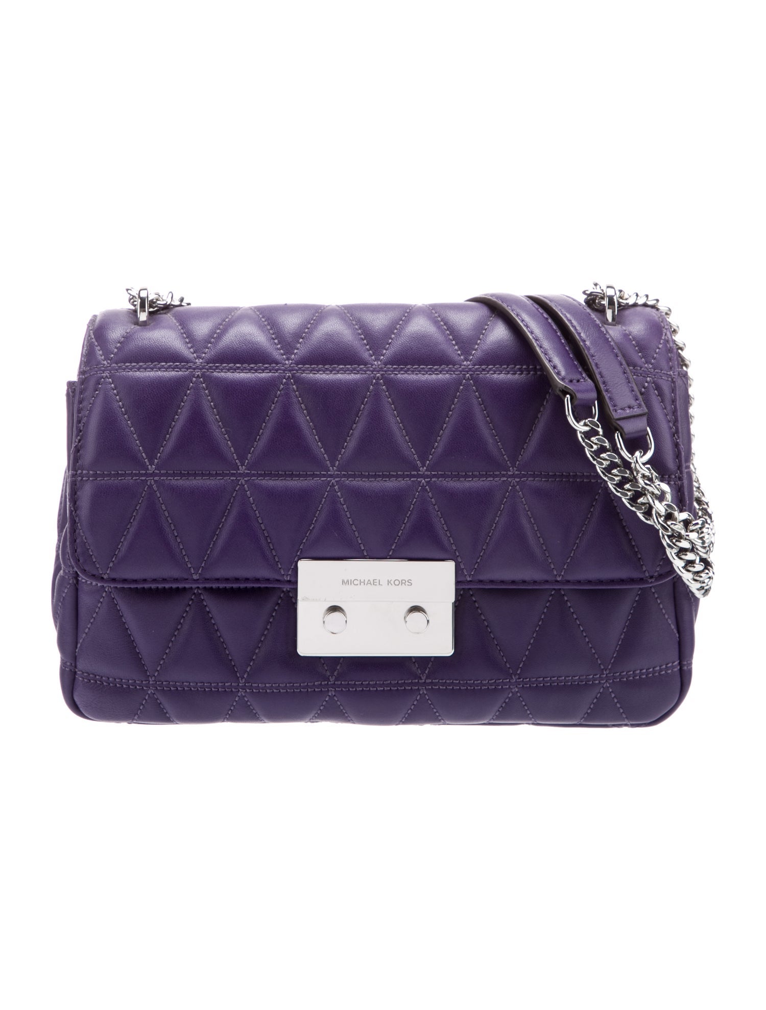 Michael Kors Quilted Shoulder Bag - Purple Shoulder Bags, Handbags ...