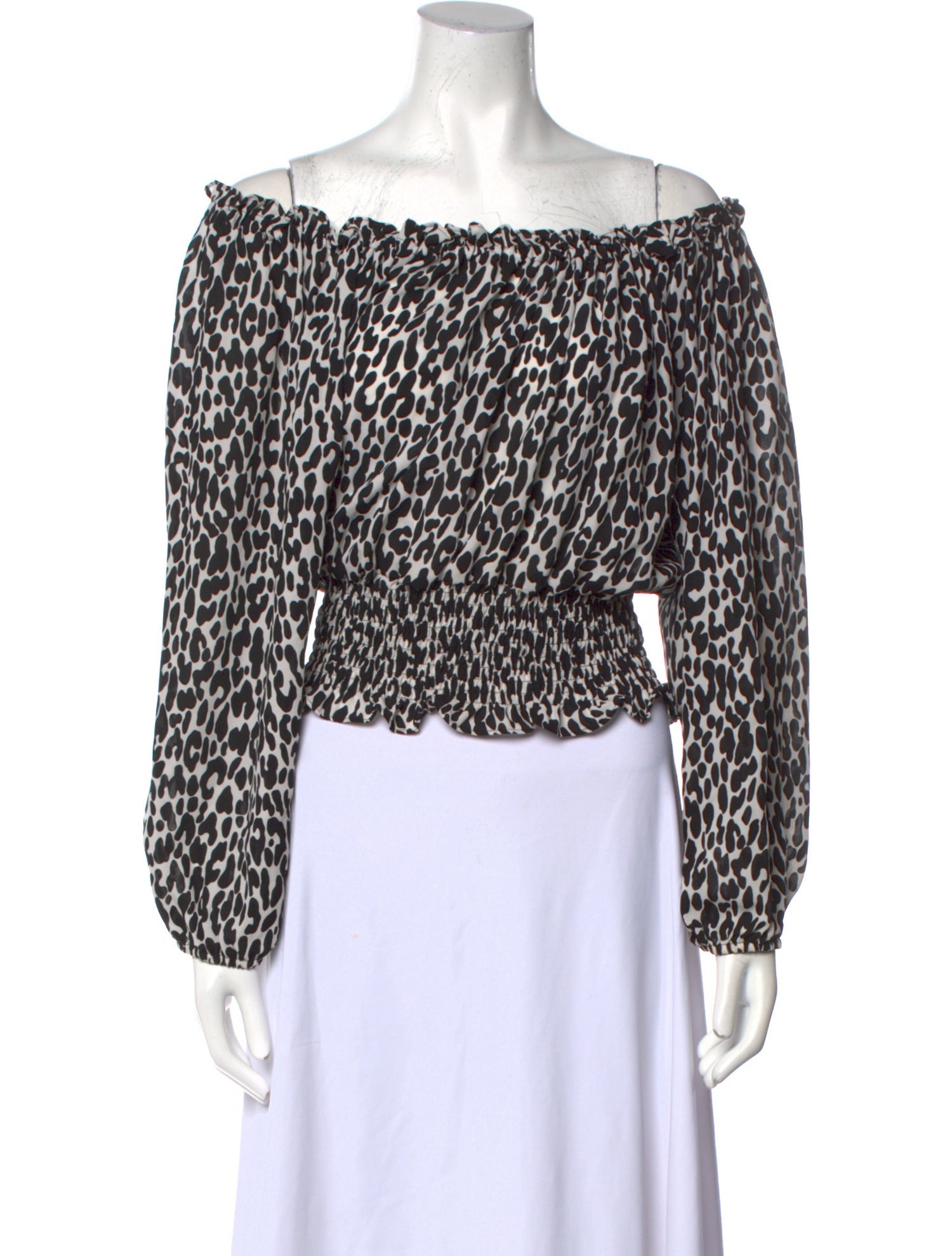 Michael Kors Silk Animal Print Crop Top - Black Tops, Clothing ...