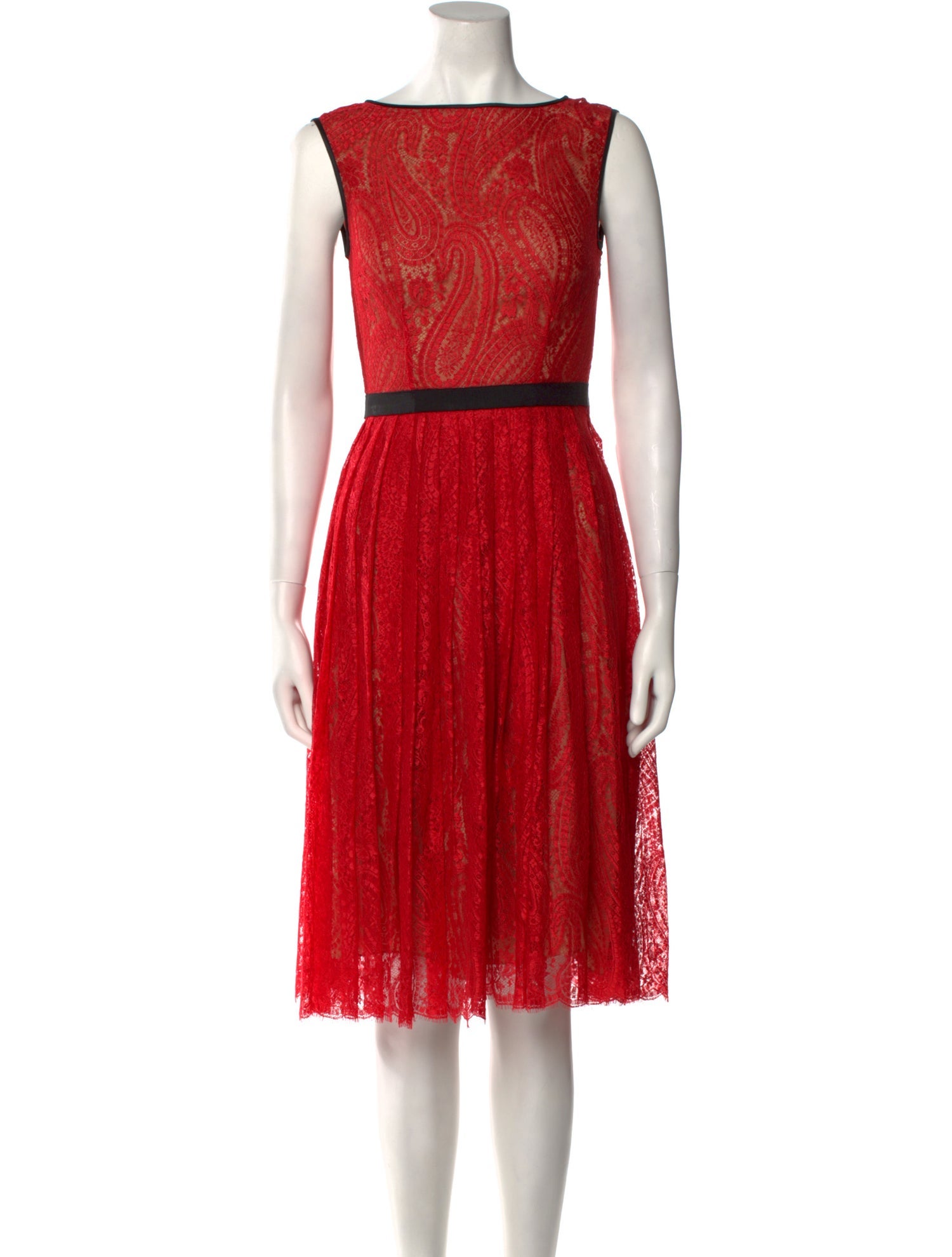 Michael Kors Bateau Neckline Knee-Length Dress - Red Dresses, Clothing ...