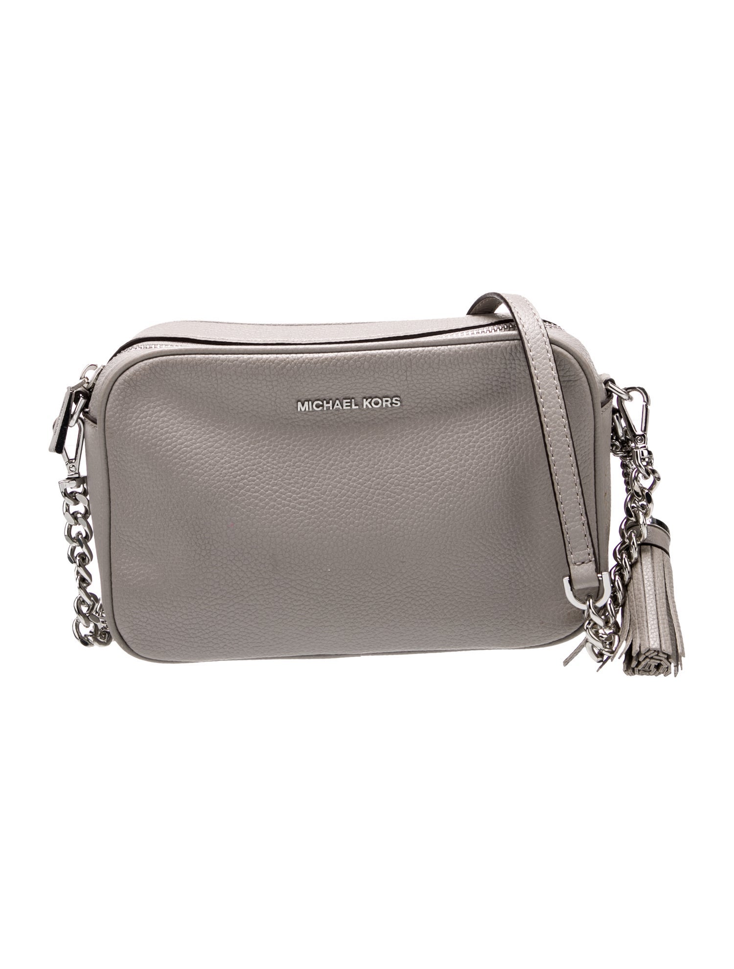 Michael Kors Leather Crossbody Bag - Grey Crossbody Bags, Handbags ...
