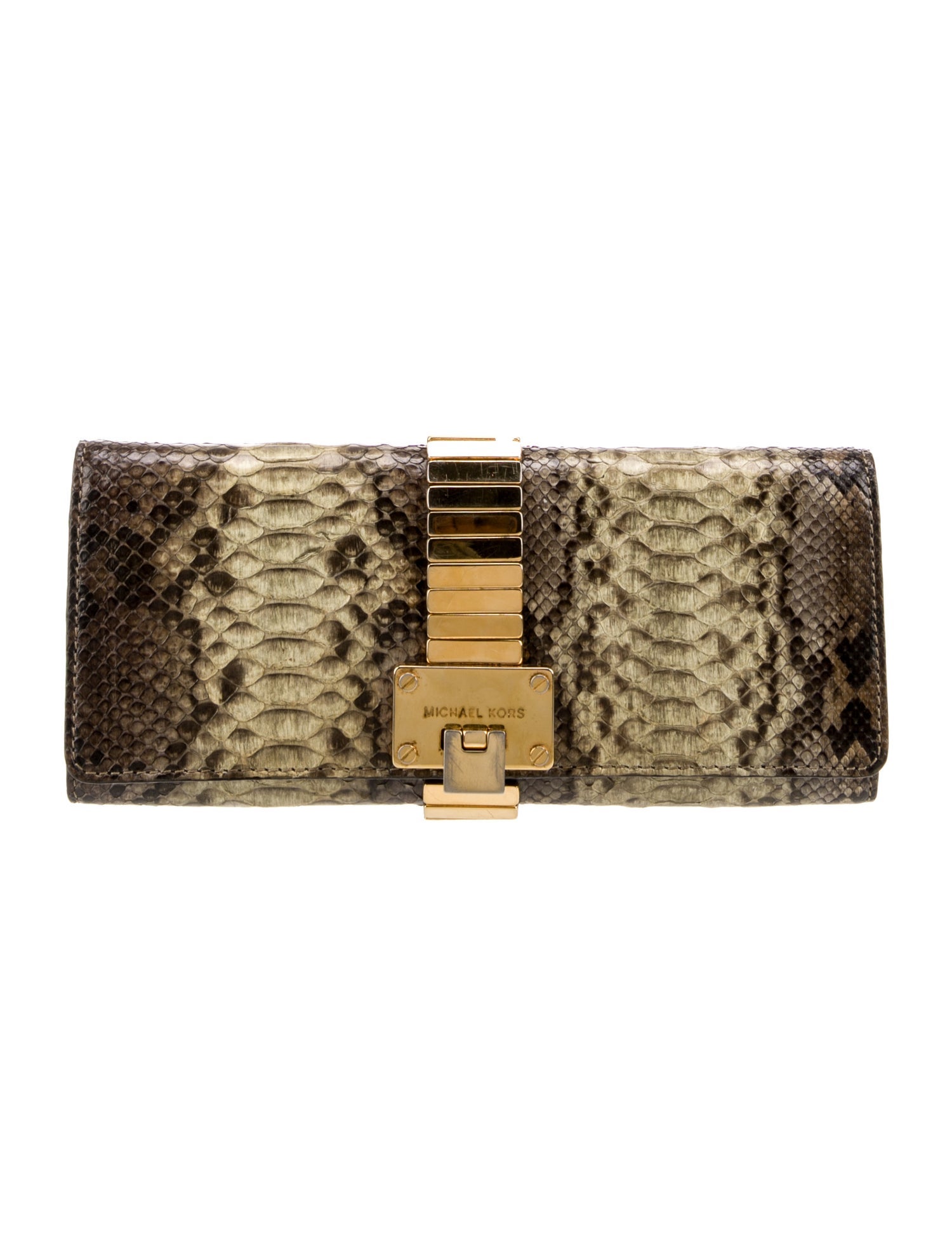 Michael Kors Snakeskin Clutch - Neutrals Clutches, Handbags - MIC282959 ...