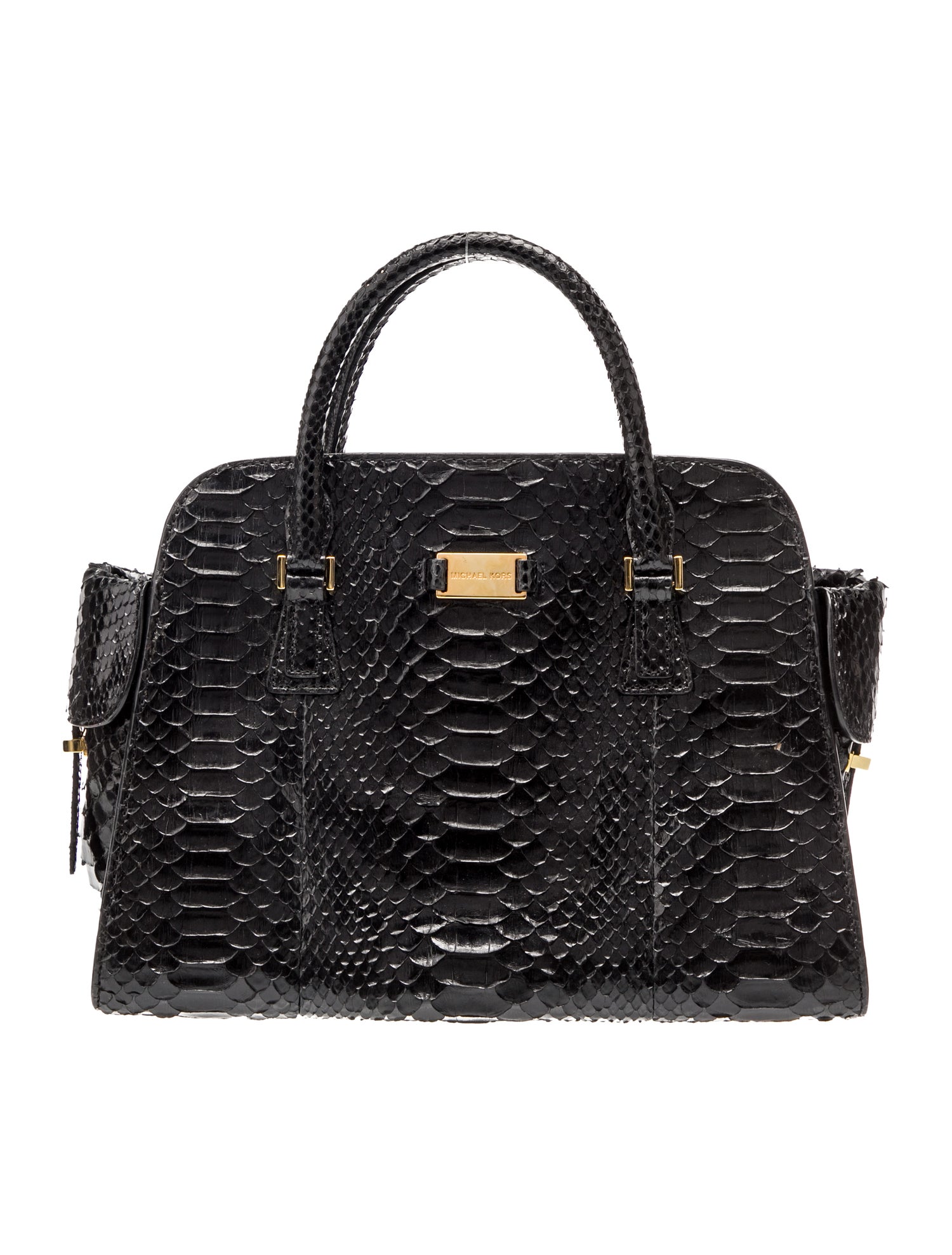 Michael Kors Python Top Handle Bag - Black Handle Bags, Handbags ...