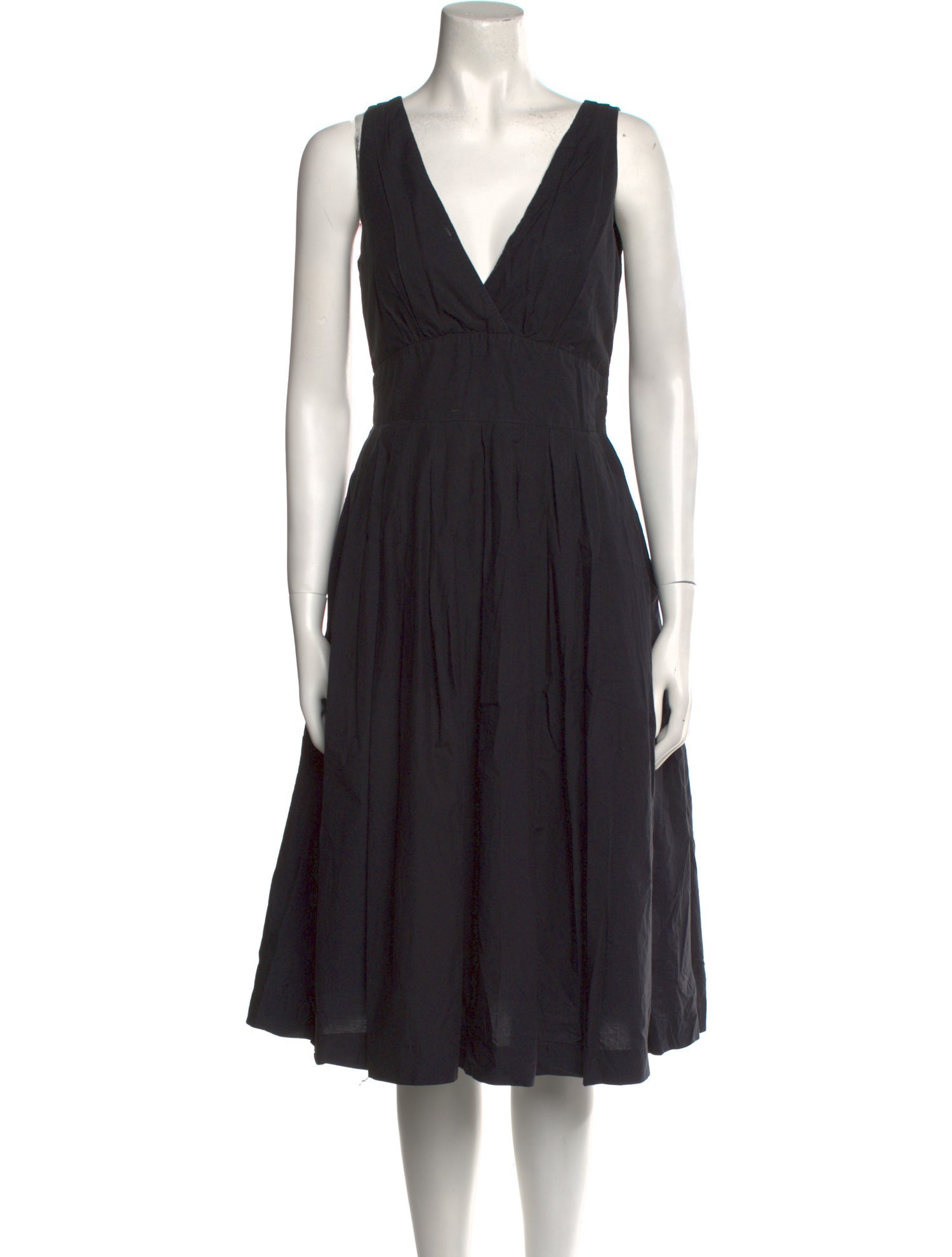 Michael Kors V-Neck Midi Length Dress - Black Dresses, Clothing ...