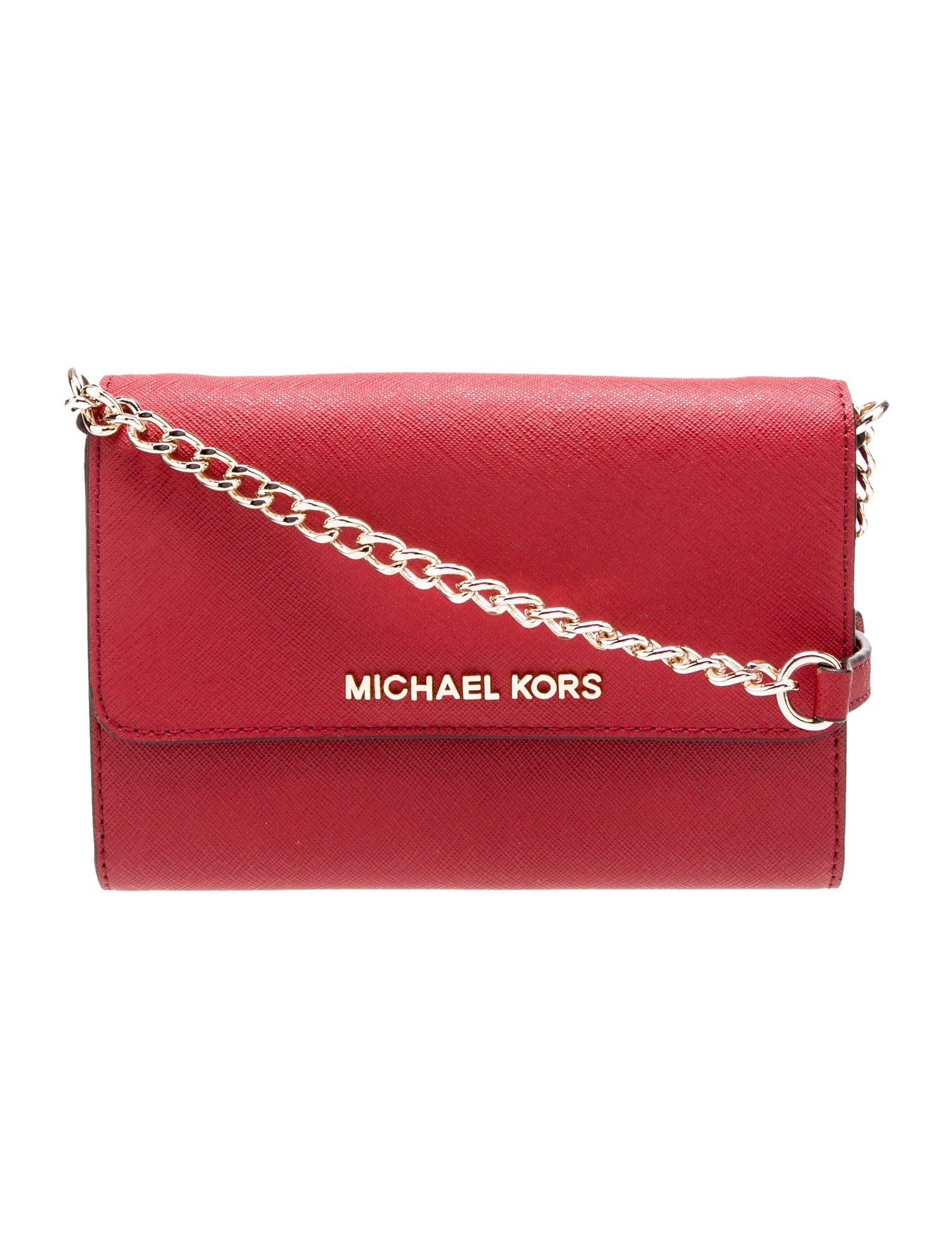 Michael Kors Saffiano Leather Crossbody Bag - Red Crossbody Bags, Handbags - MIC293614 | The ...