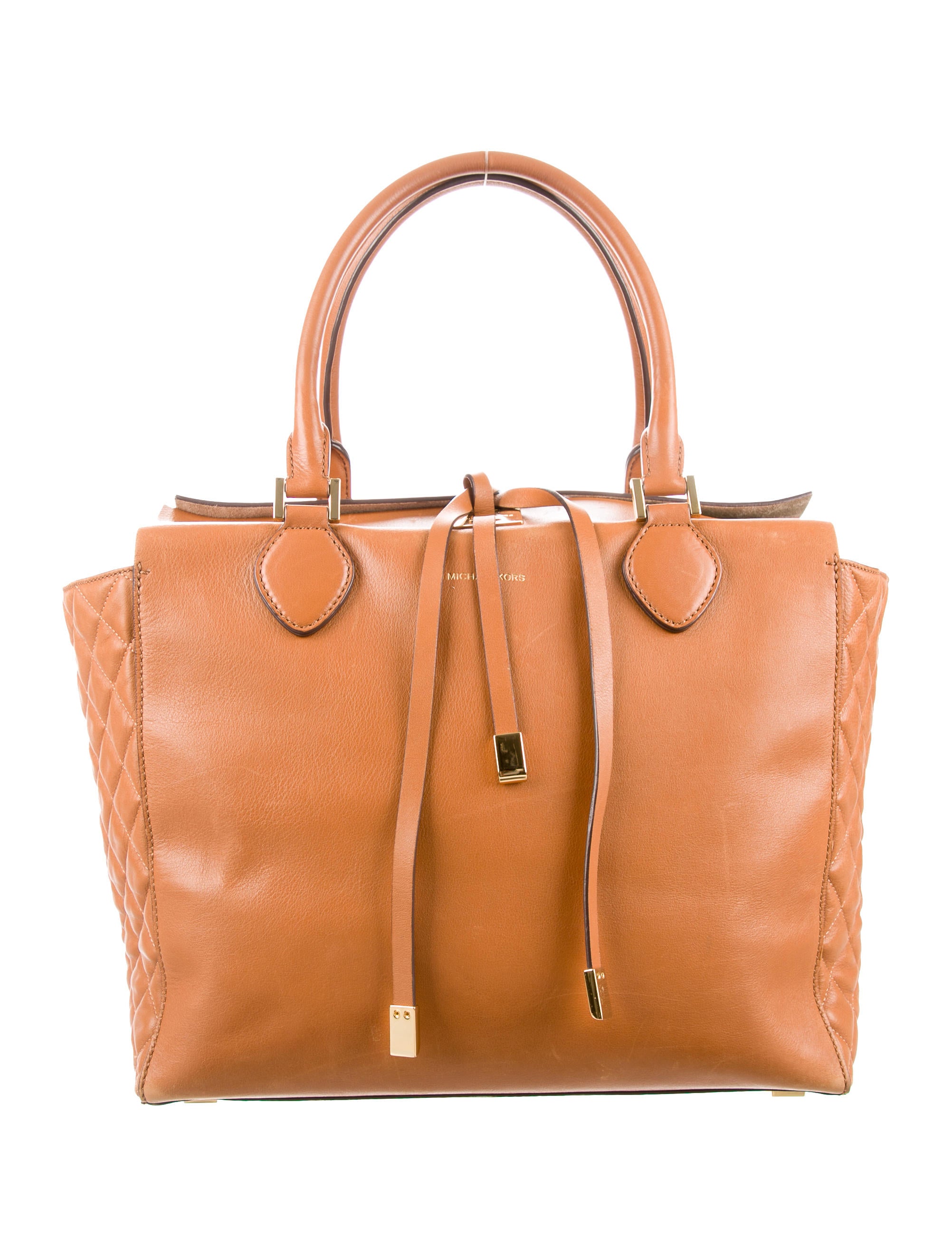 Michael Kors Collection Quilted Leather Shoulder Bag - Brown Shoulder ...