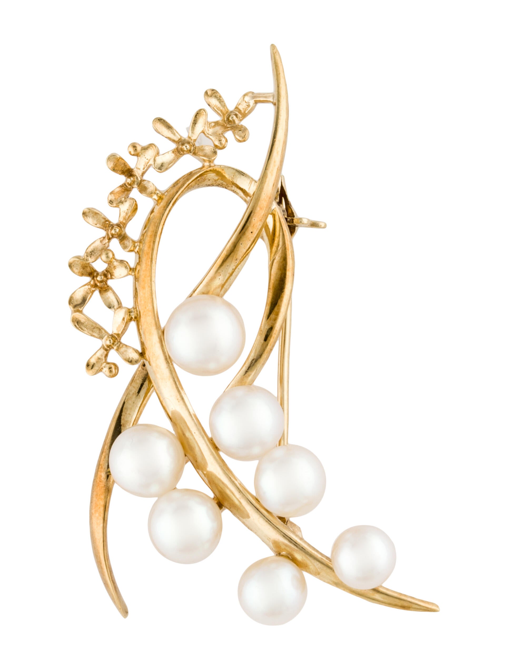 Brooch Garrard of London Ruby & Diamond Floral Brooch Set - 14K Yellow ...