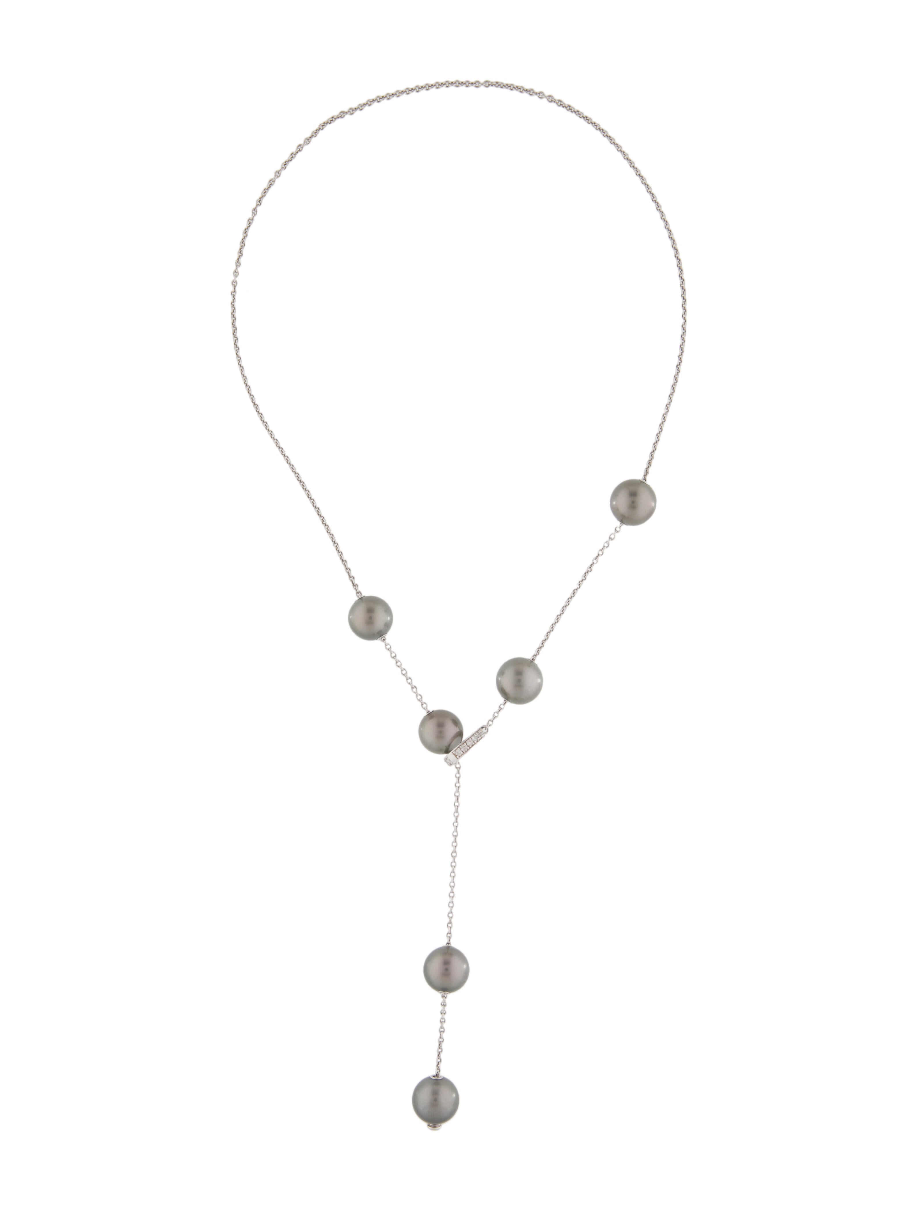 Mikimoto 18K Pearl & Diamond 'Pearls in Motion' Lariat Necklace ...
