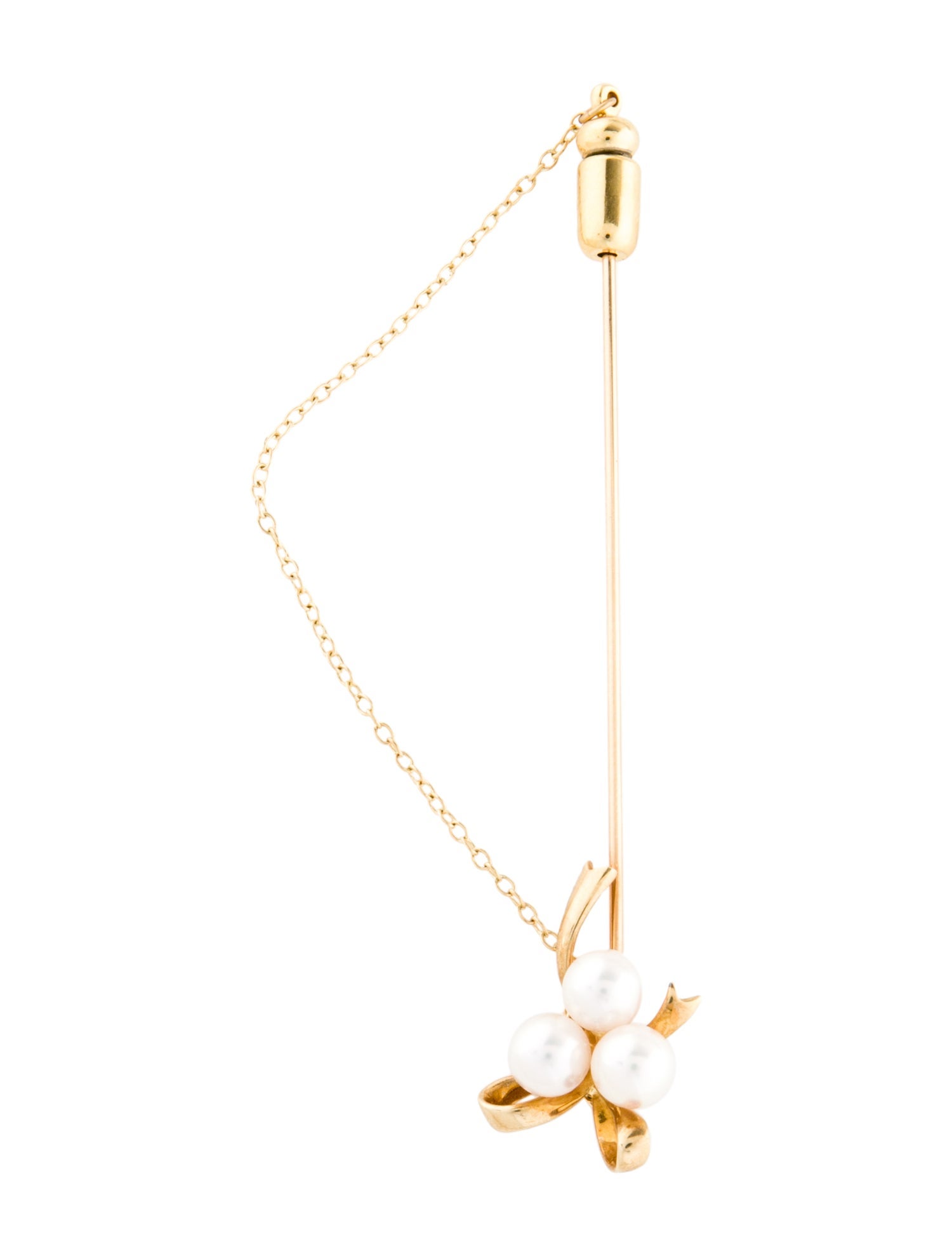 Dolce & Gabbana Crystal Chain Drape Stick Pin - Green, Gold-Tone Metal ...