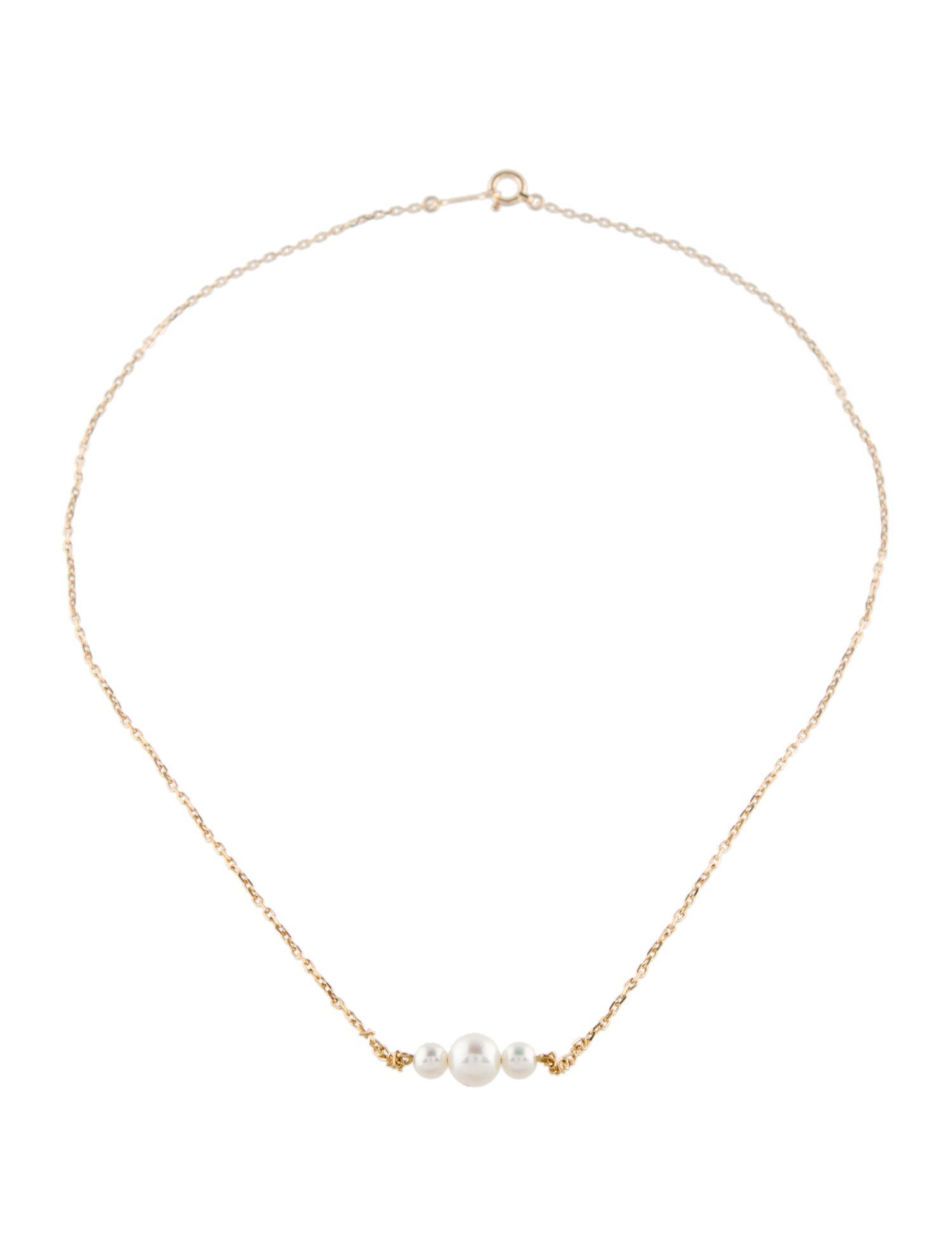 Mikimoto 18K Pearl Station Pendant Necklace - Chain, Necklaces ...