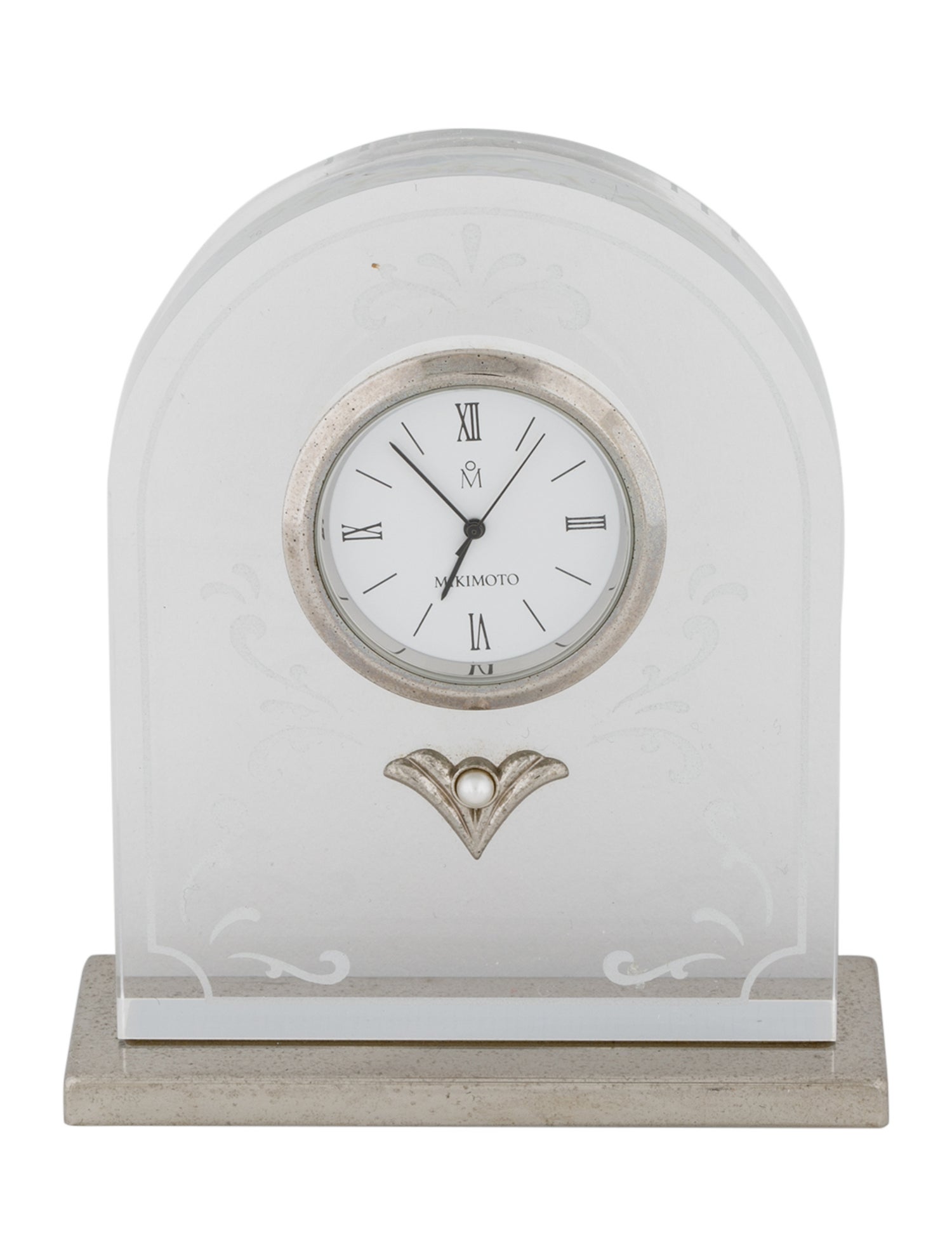 Mikimoto Pearl Accent Desk Clock - Clear Decorative Accents, Decor ...