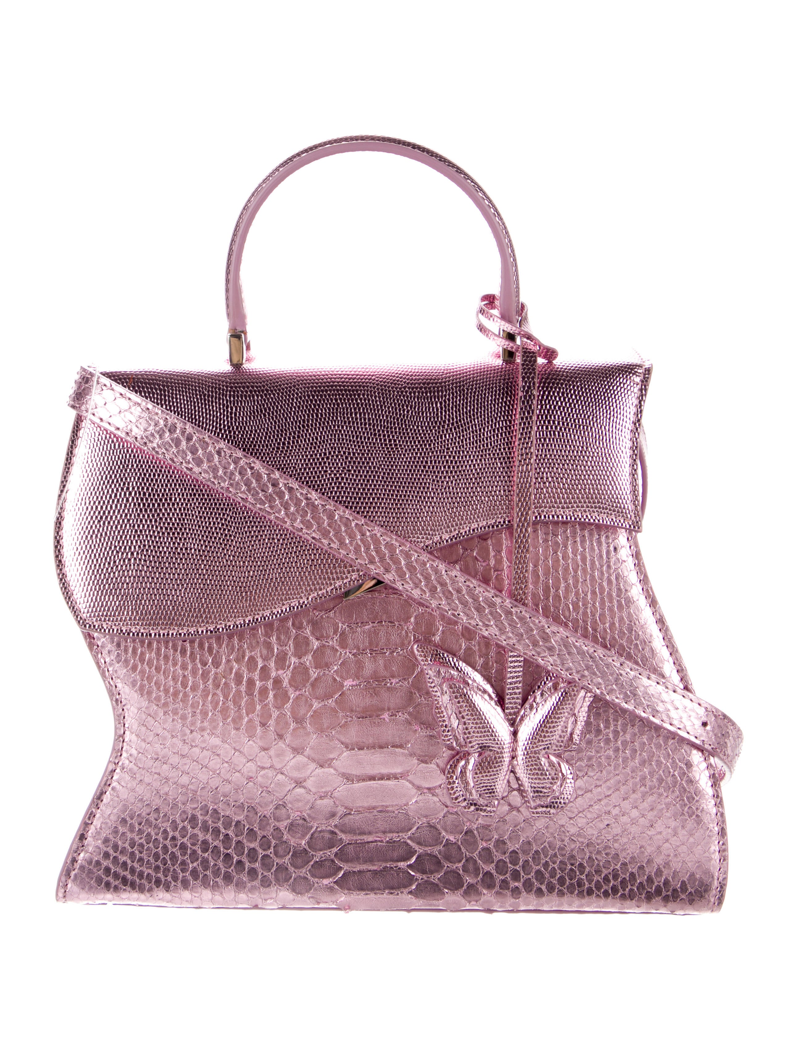 Ming Ray Larissa Python Handle Bag - Metallic Handle Bags, Handbags ...