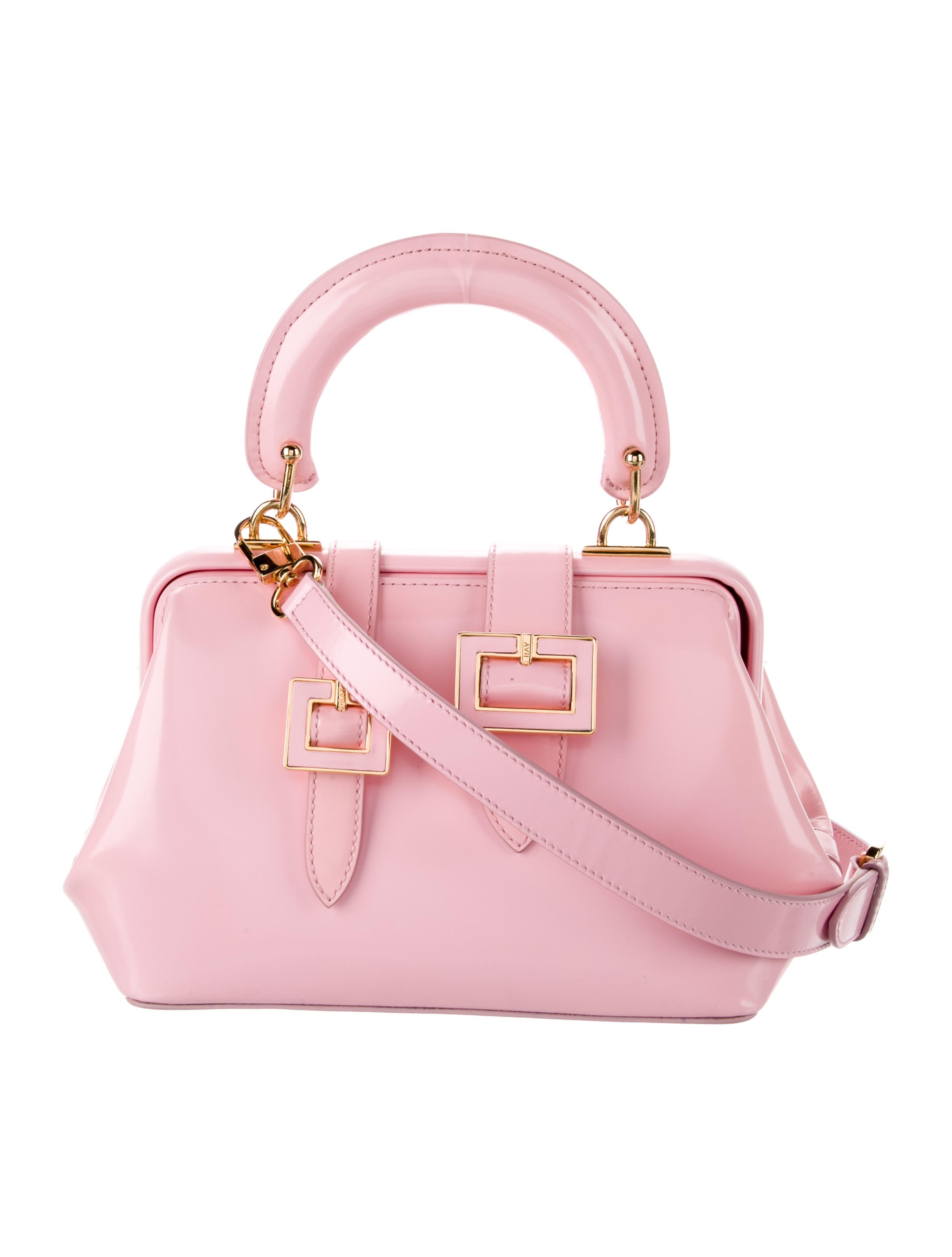 Ming Ray Patent Leather Handle Bag - Pink Handle Bags, Handbags ...