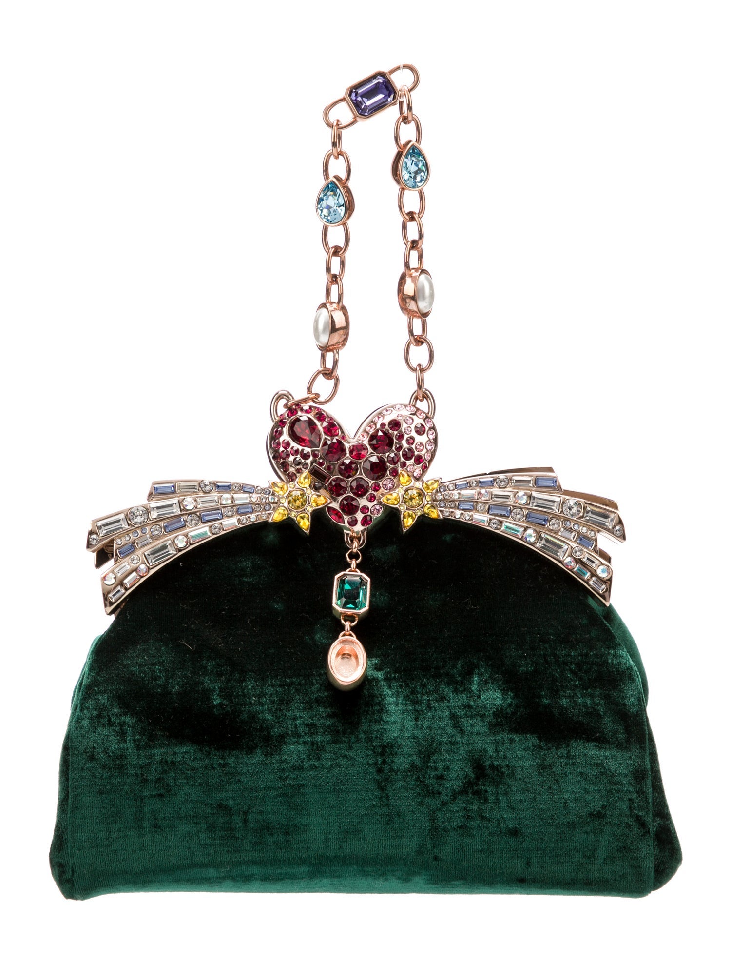 Ming Ray Velvet Handle Bag - Green Handle Bags, Handbags - MINGR21140 ...