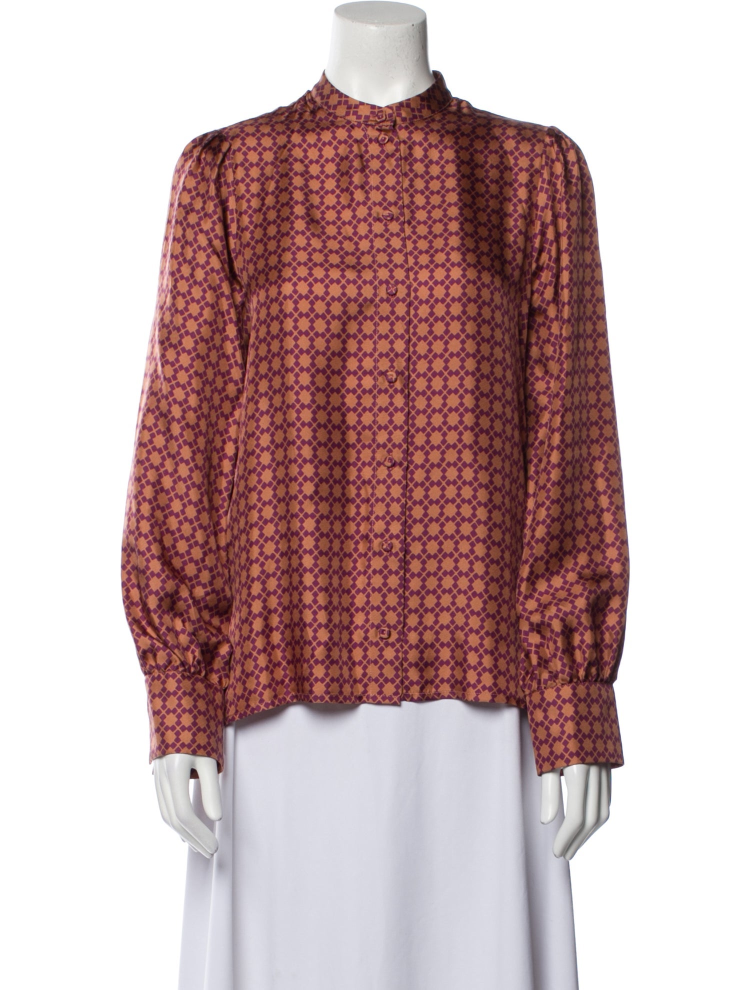 Momoni Silk Printed Blouse - Pink Tops, Clothing - MIONM20886 | The ...