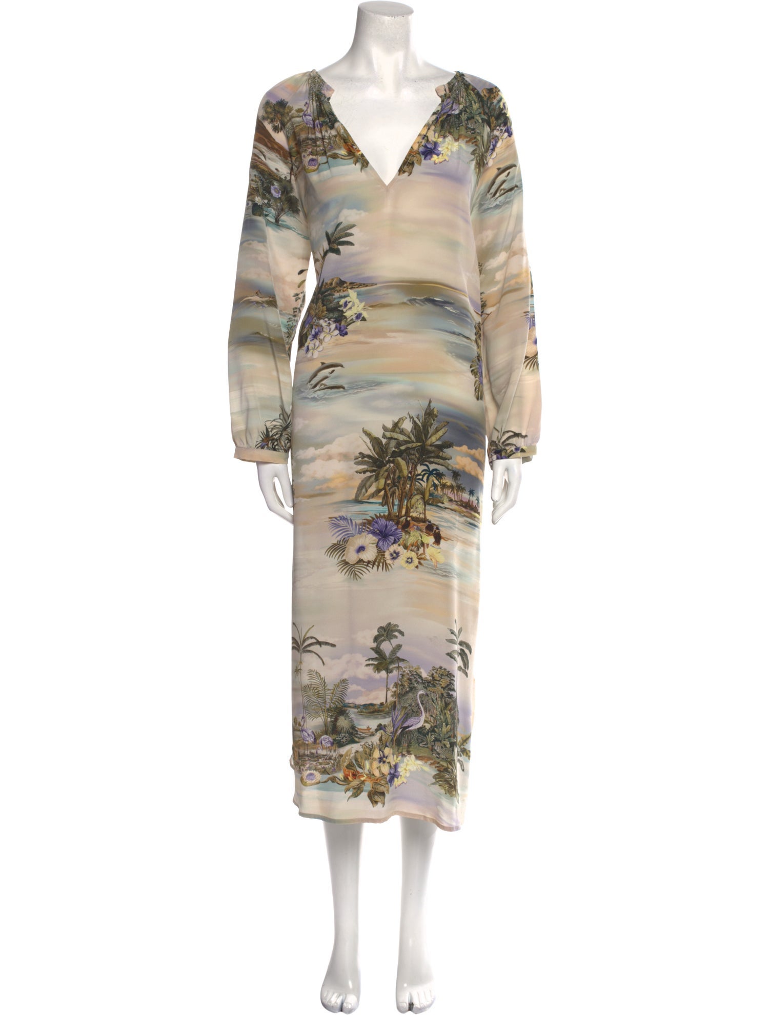 Momoni Silk Long Dress - Neutrals Dresses, Clothing - MIONM20929 | The ...