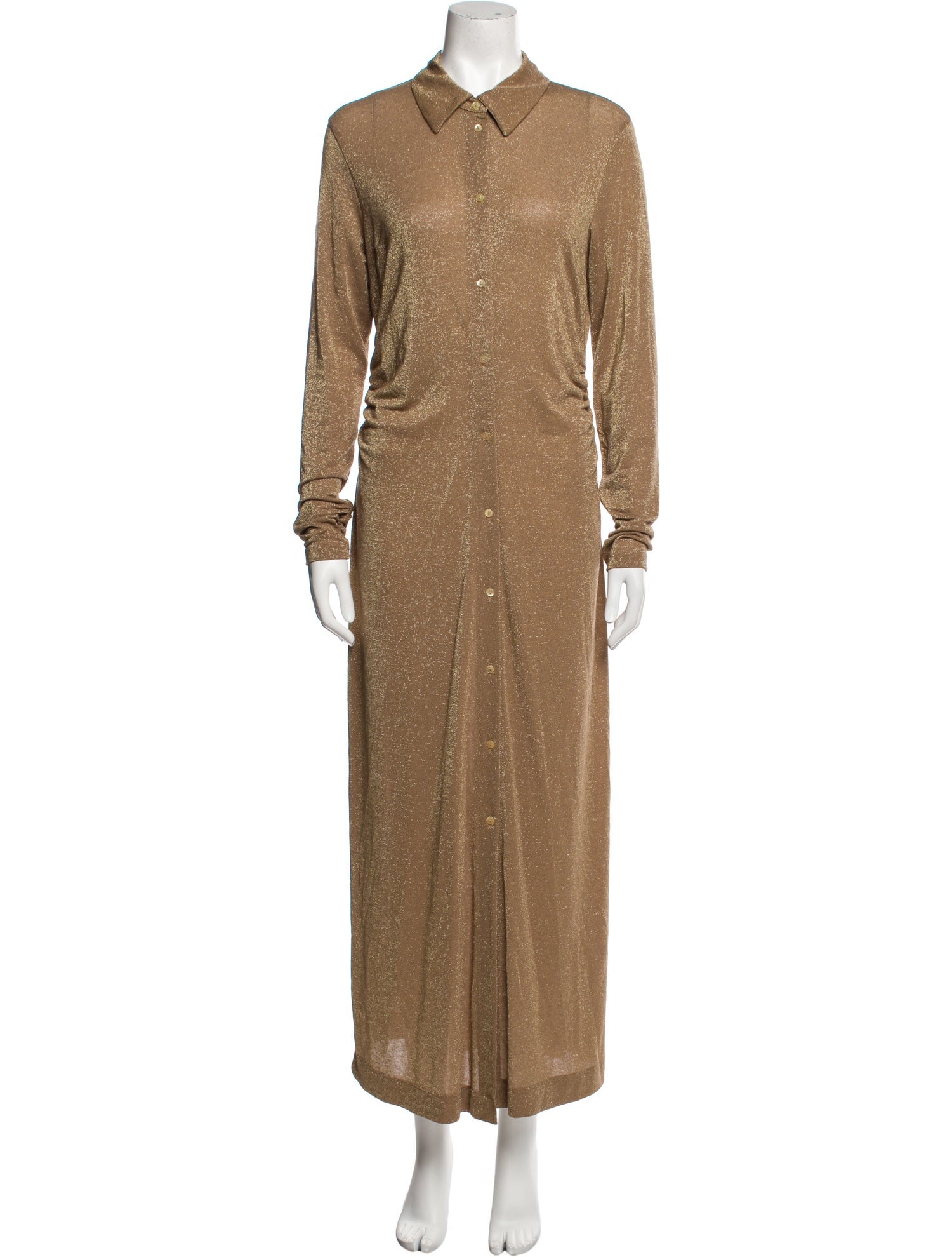 Momoni Midi Length Dress w/ Tags - Gold Dresses, Clothing - MIONM20970 ...