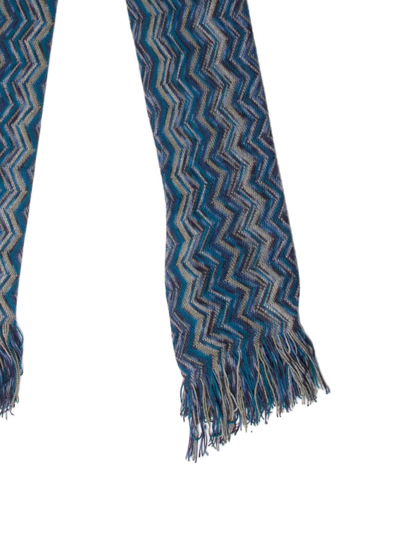 Missoni Cashmere Patterned Scarf - Blue Scarves and Shawls, Accessories - MIS43007 | The RealReal