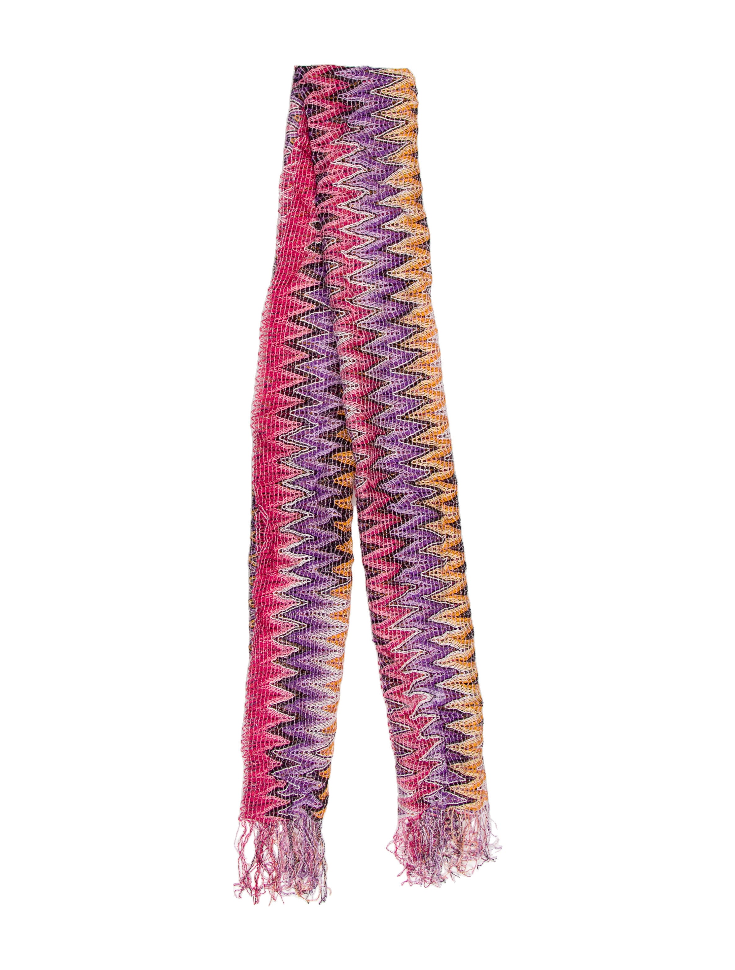 Missoni Wool-Blend Chevron Scarf - Purple Scarves and Shawls ...