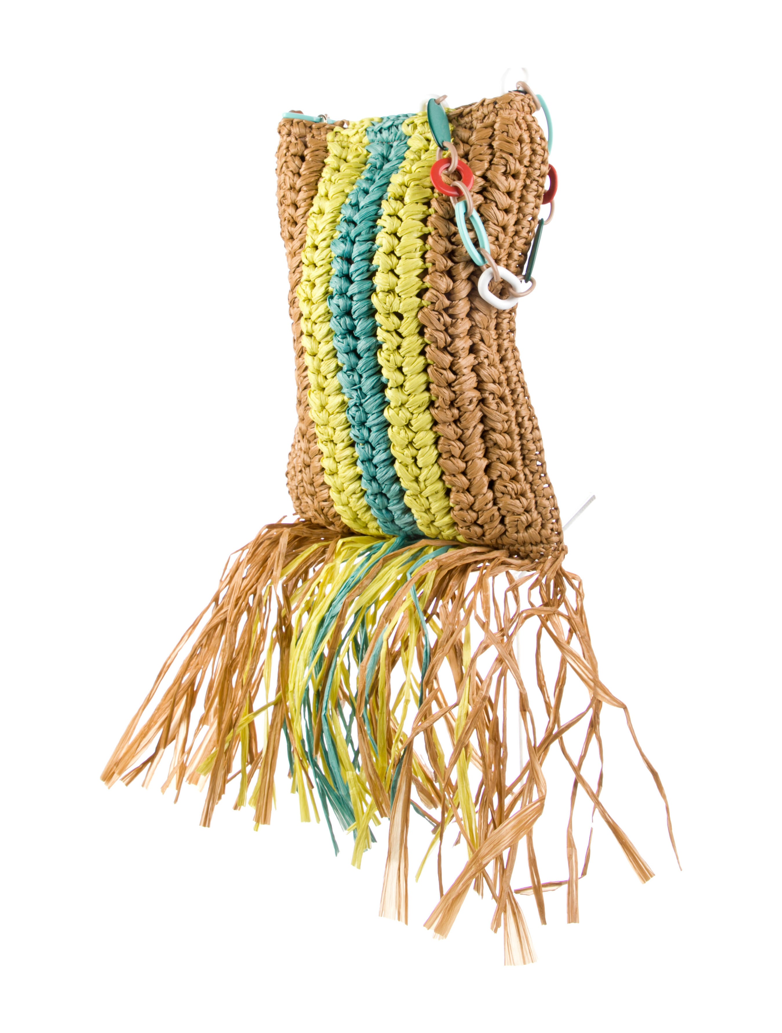 Missoni Fringe Trimmed Raffia Shoulder Bag w/ Tags - Shoulder Bags ...