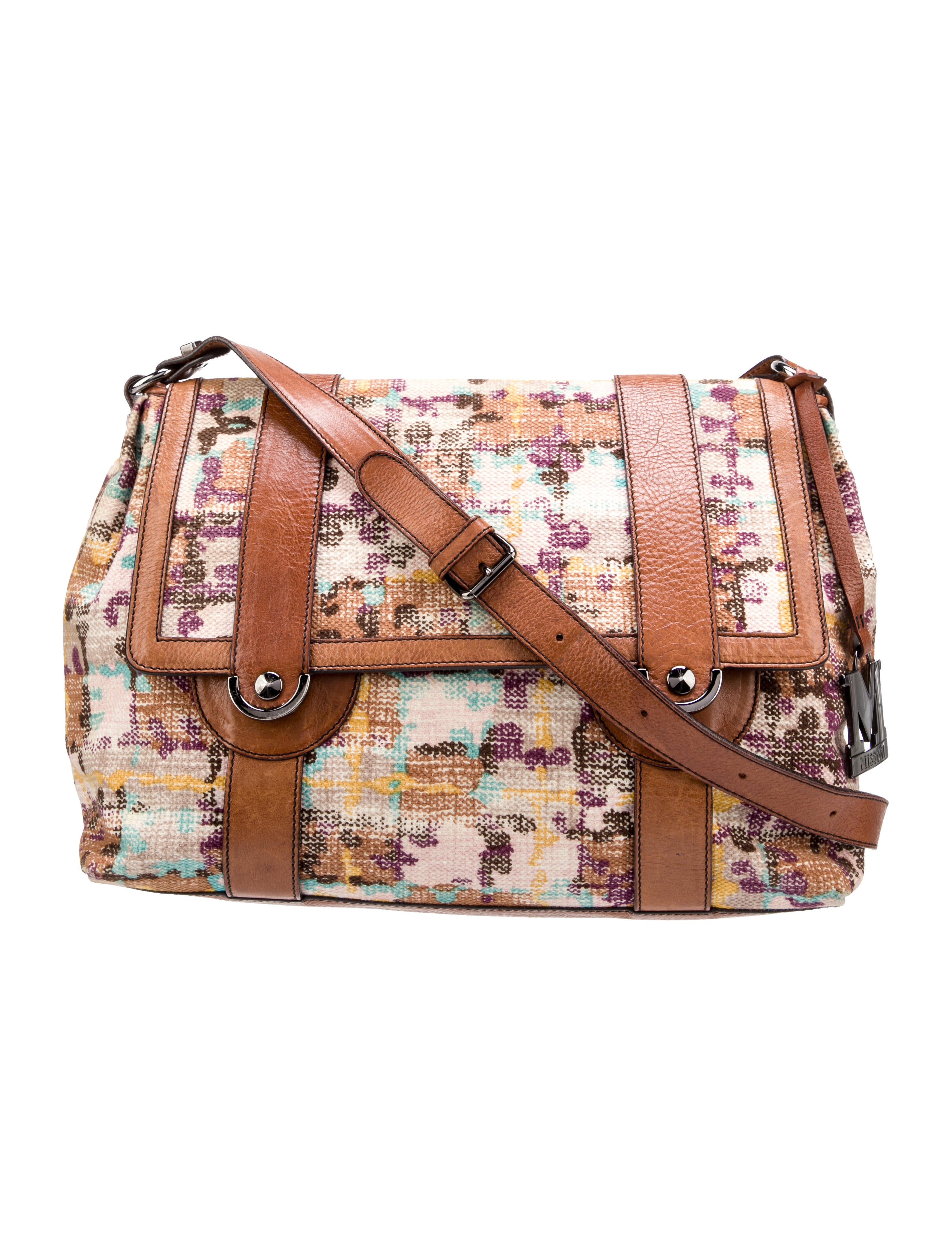 Missoni Leather-Trimmed Shoulder Bag - Shoulder Bags, Handbags ...